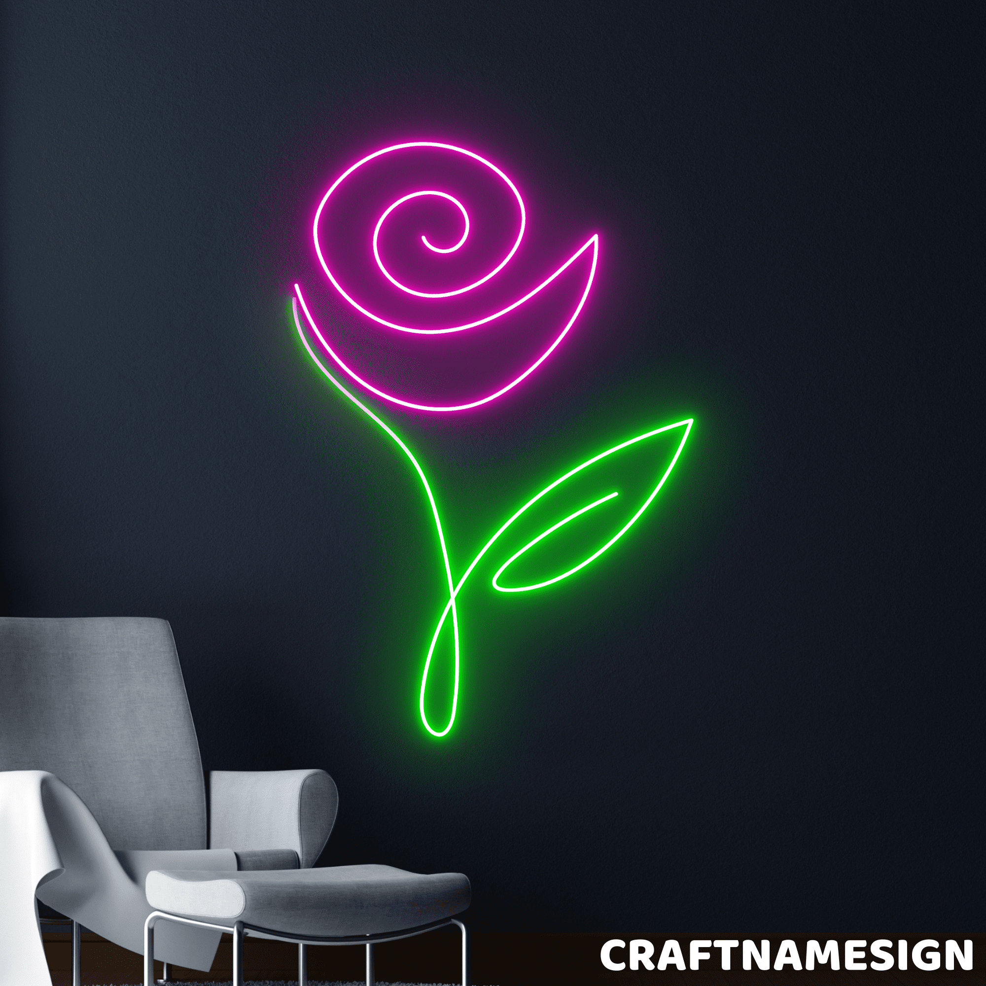 Craftnamesign Aesthetic Flower Neon Sign, Florist Shop Wall Art, Living ...