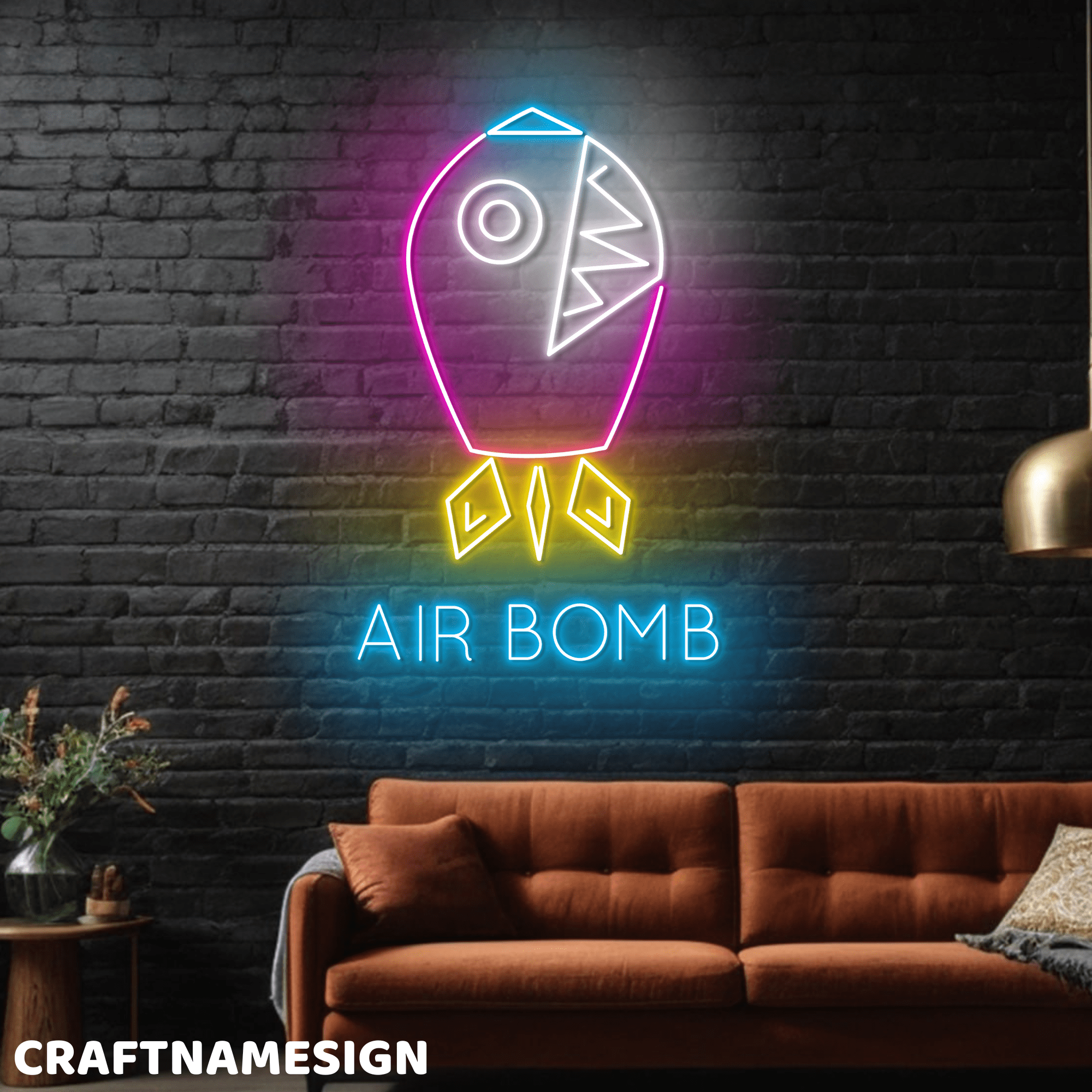 Craftnamesign Air Bomb Neon Light For Wall Decor, Kids Room LED Wall ...