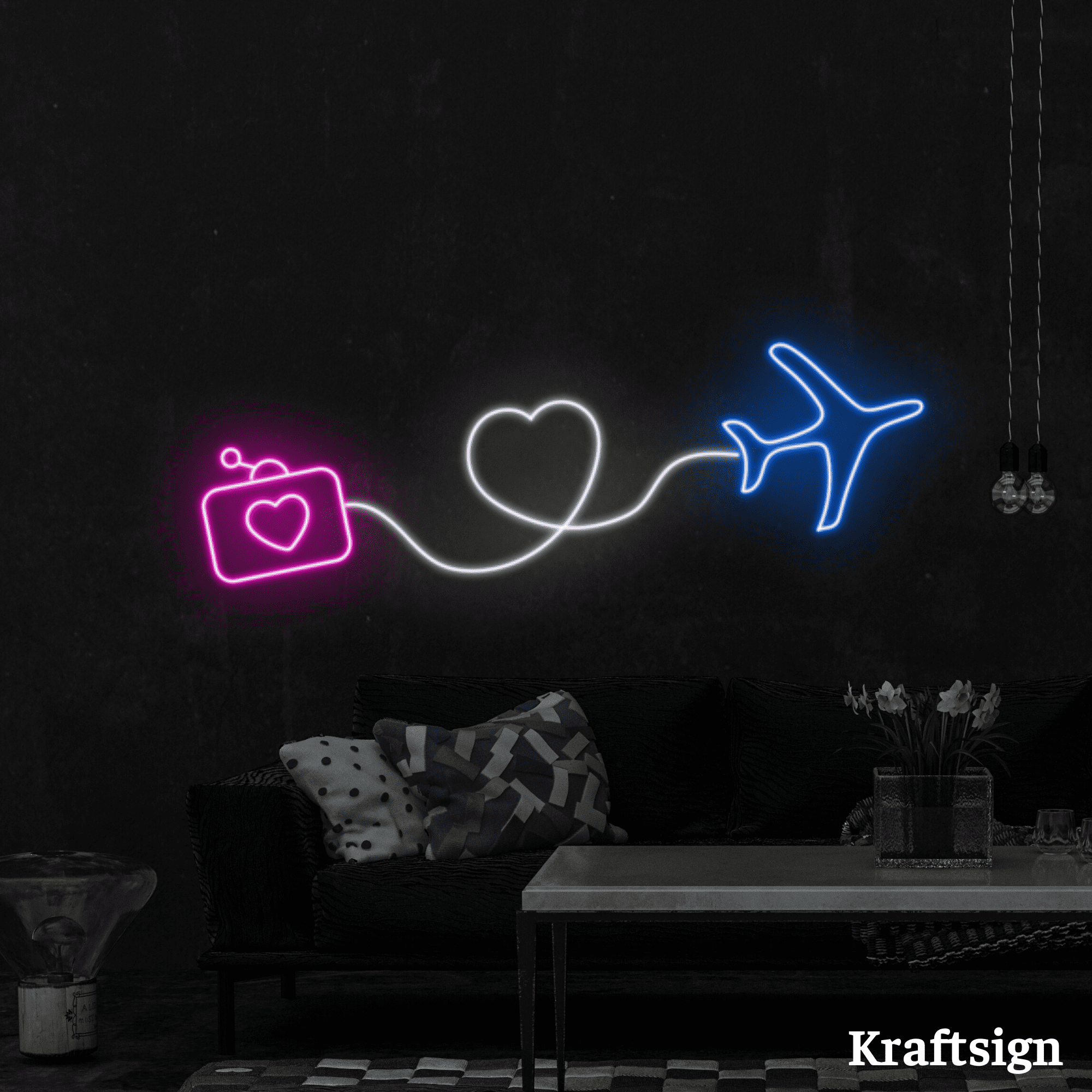 Craftnamesign Airplane Neon Signs, Travel Lover Gifts, Bedroom Decor ...