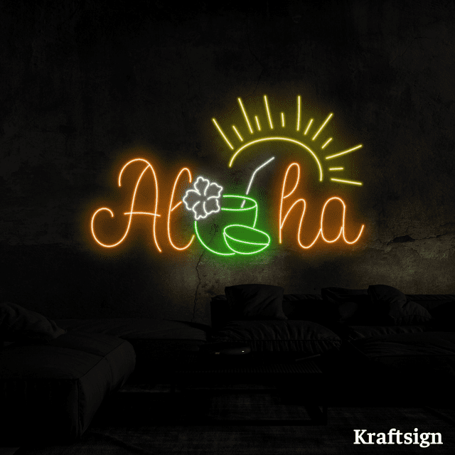 Craftnamesign Aloha Neon Signs, Beach Bar Club, Hawaii Club LED Signs ...