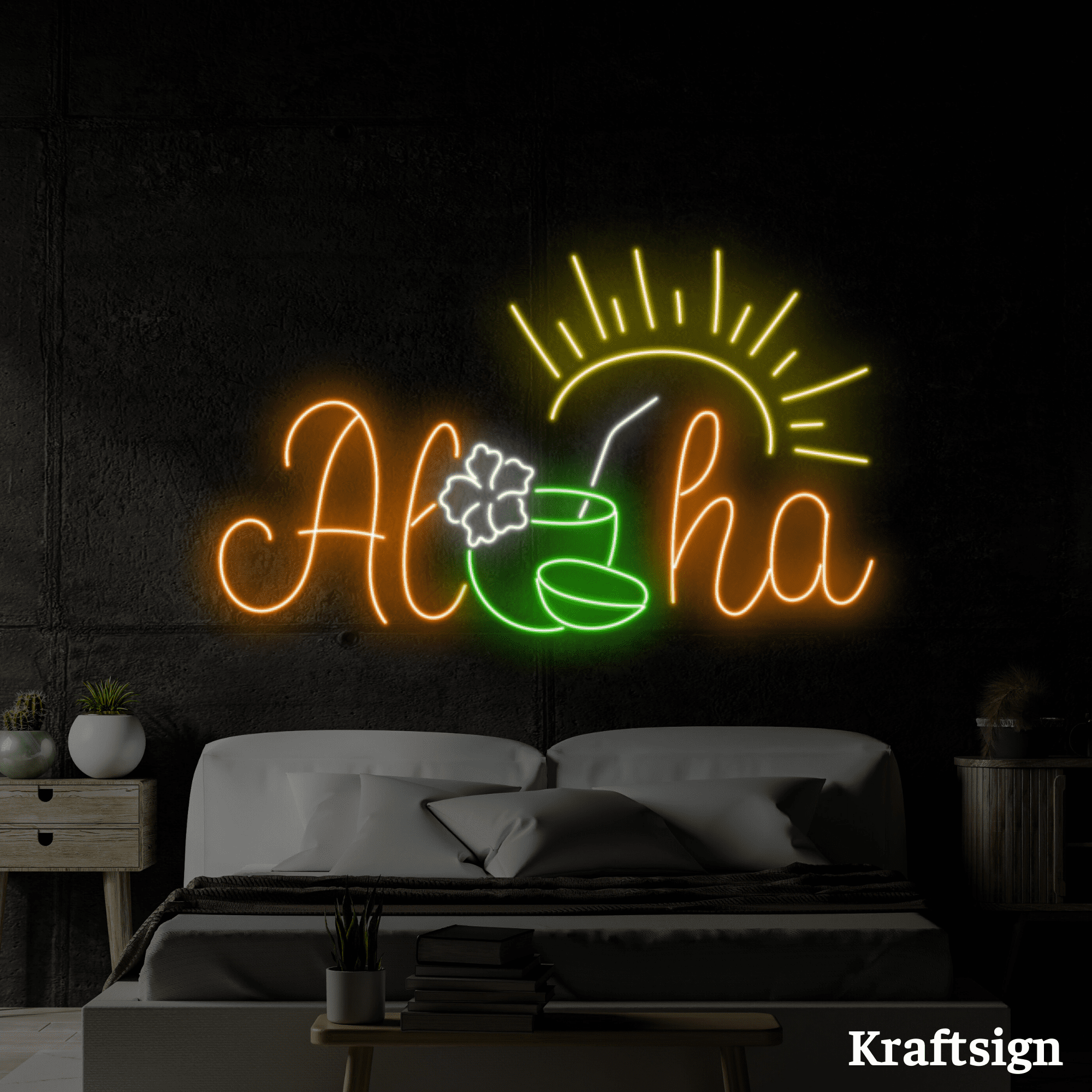 Craftnamesign Aloha Neon Signs, Beach Bar Club, Hawaii Club LED Signs ...