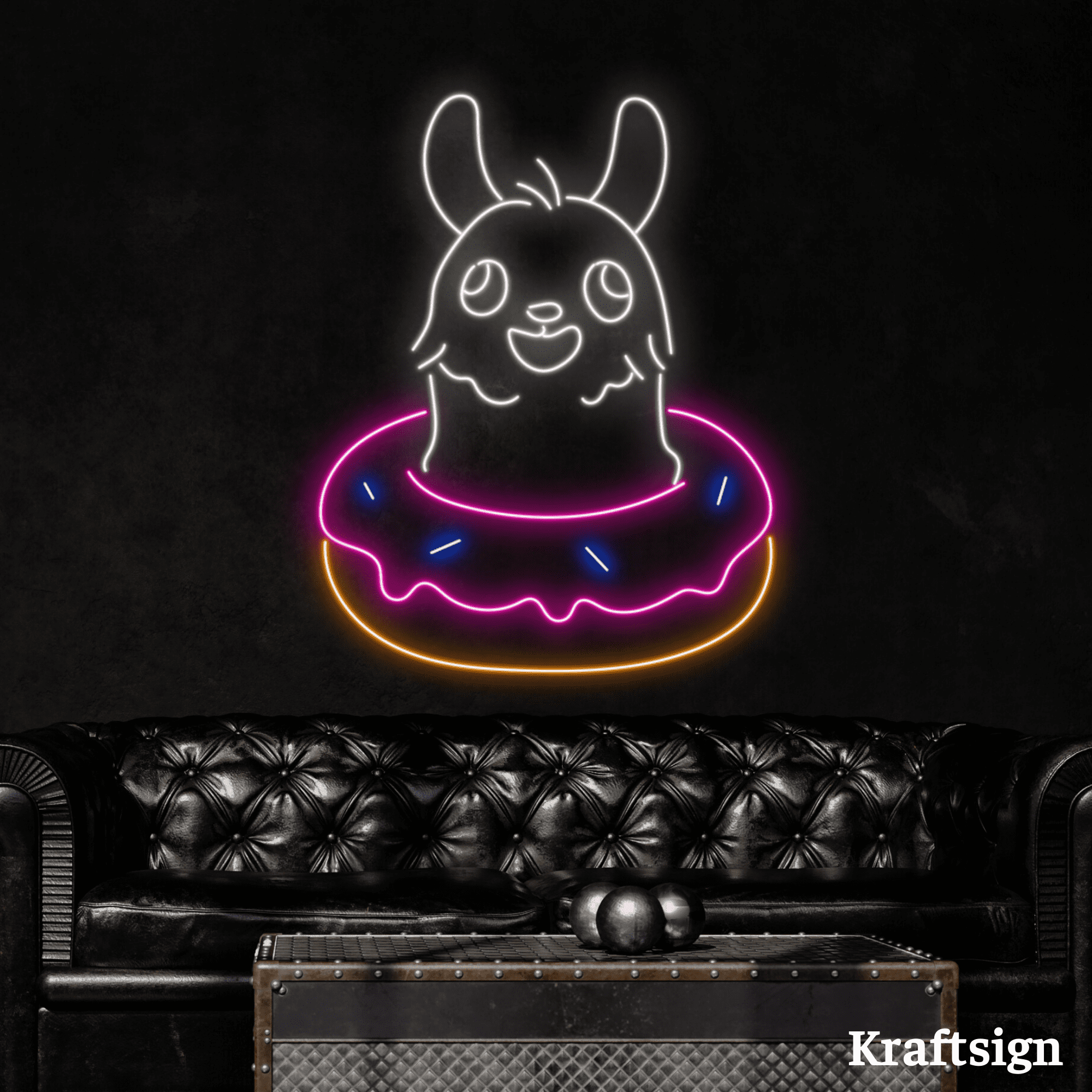 Craftnamesign Alpaca Donut Neon Sign, Donut Shop Decor, Nursery Wall ...