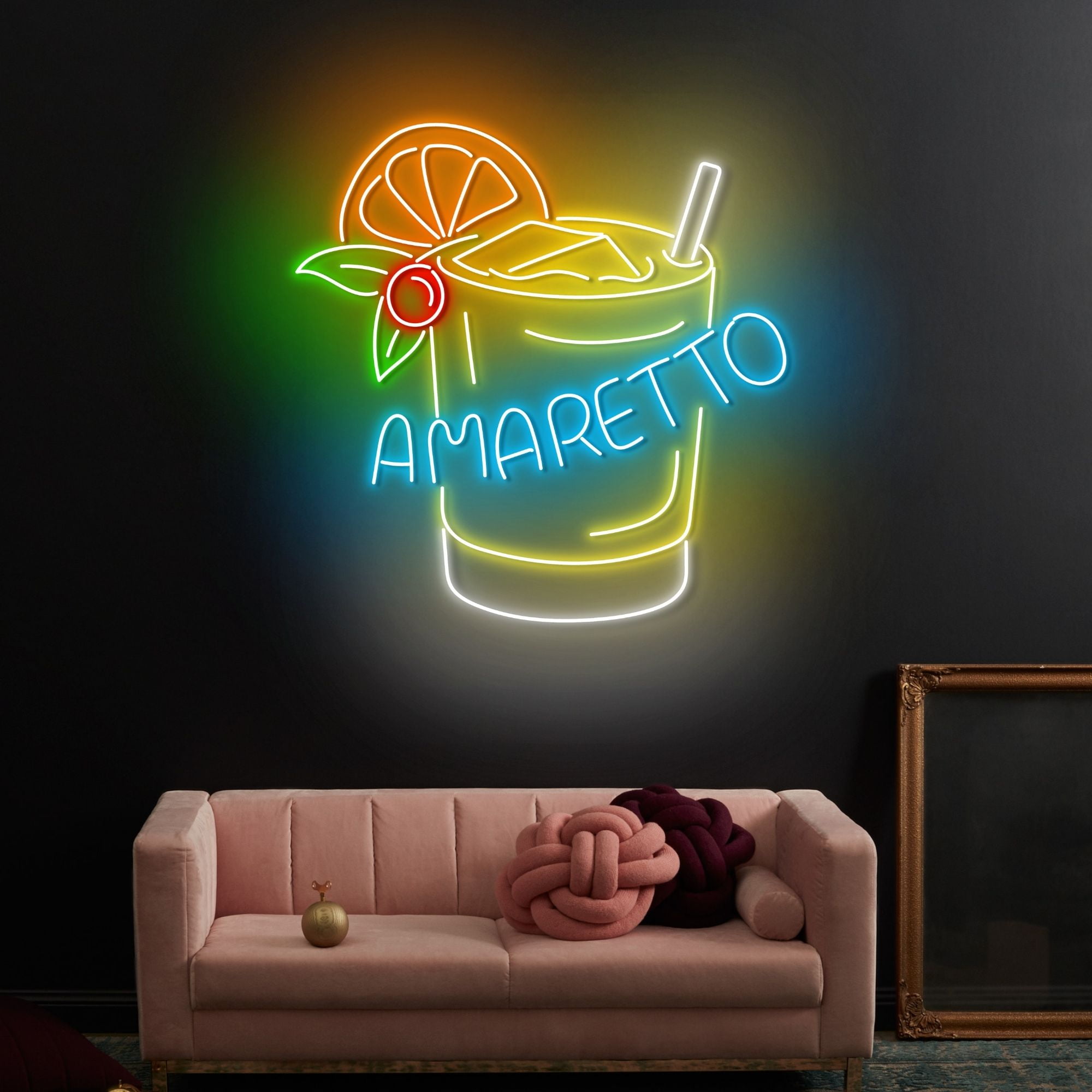Craftnamesign Amaretto Neon Light, Amaretto Cocktail Led Sign, Cocktail ...