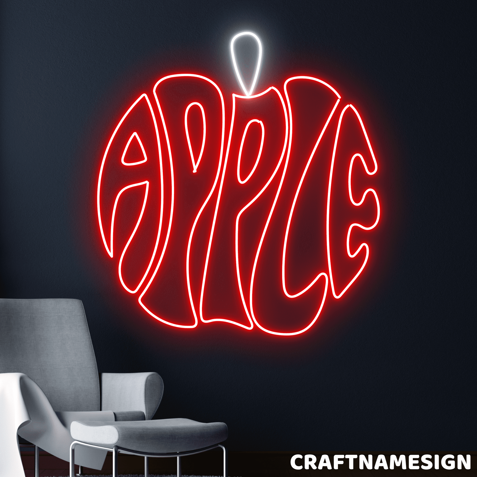Craftnamesign Apple Fruits Neon Signs, Fruit Shop Wall Art, Juice Store ...