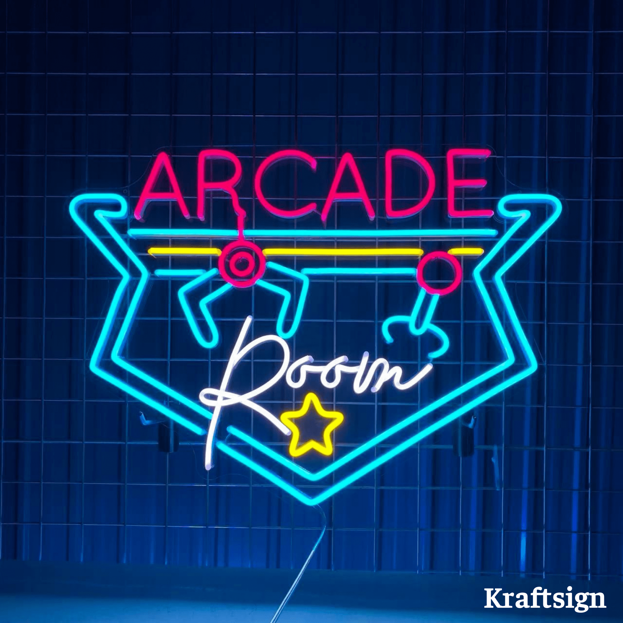 Craftnamesign Arcade Neon Sign, Game Room LED Sign, Arcade Room Club ...