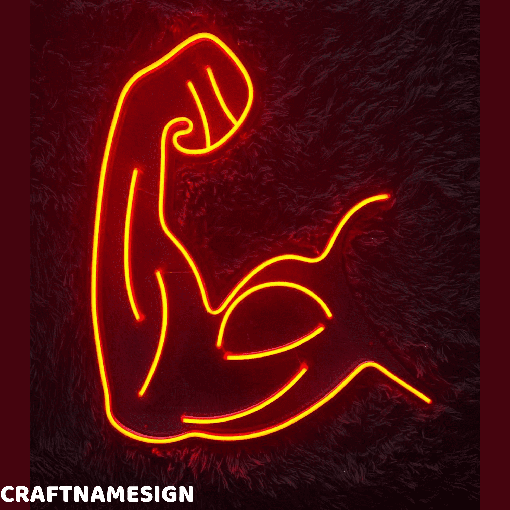 Craftnamesign Arm Muscles Neon Sign, Biceps Wall Art, Gym Led Light ...