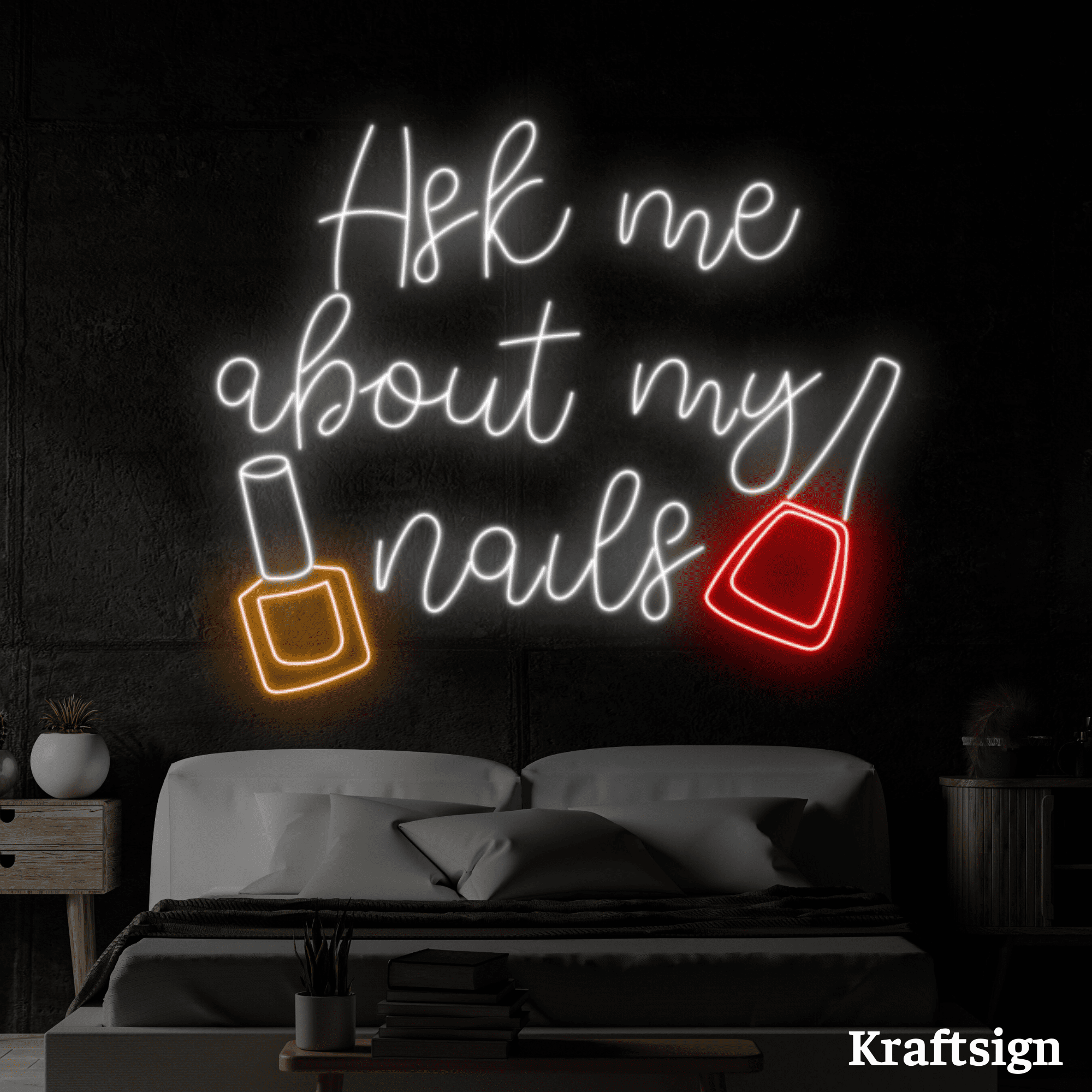 Craftnamesign Ask Me About My Nail Neon Sign, Nail Studio Spa Decor ...