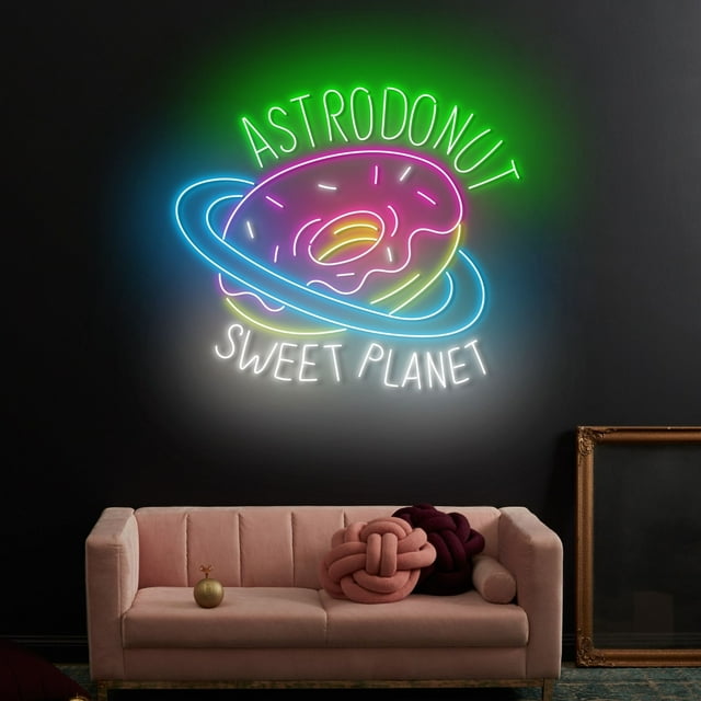 Craftnamesign Astrodonut Sweet Planet Neon Sign, Donut Store LED Light ...