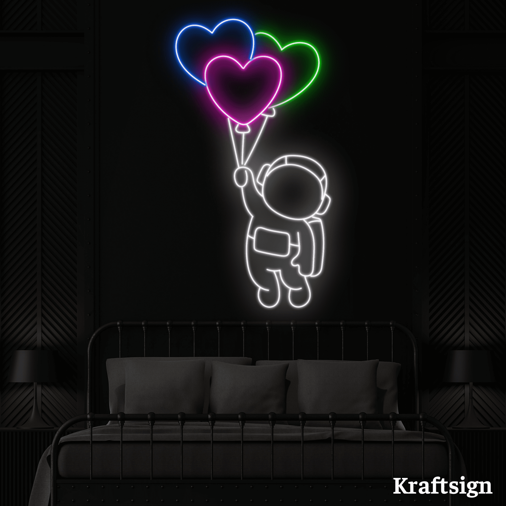 Craftnamesign Astronaut Ballon Neon Sign, Spaceman LED Sign, Kid Room ...