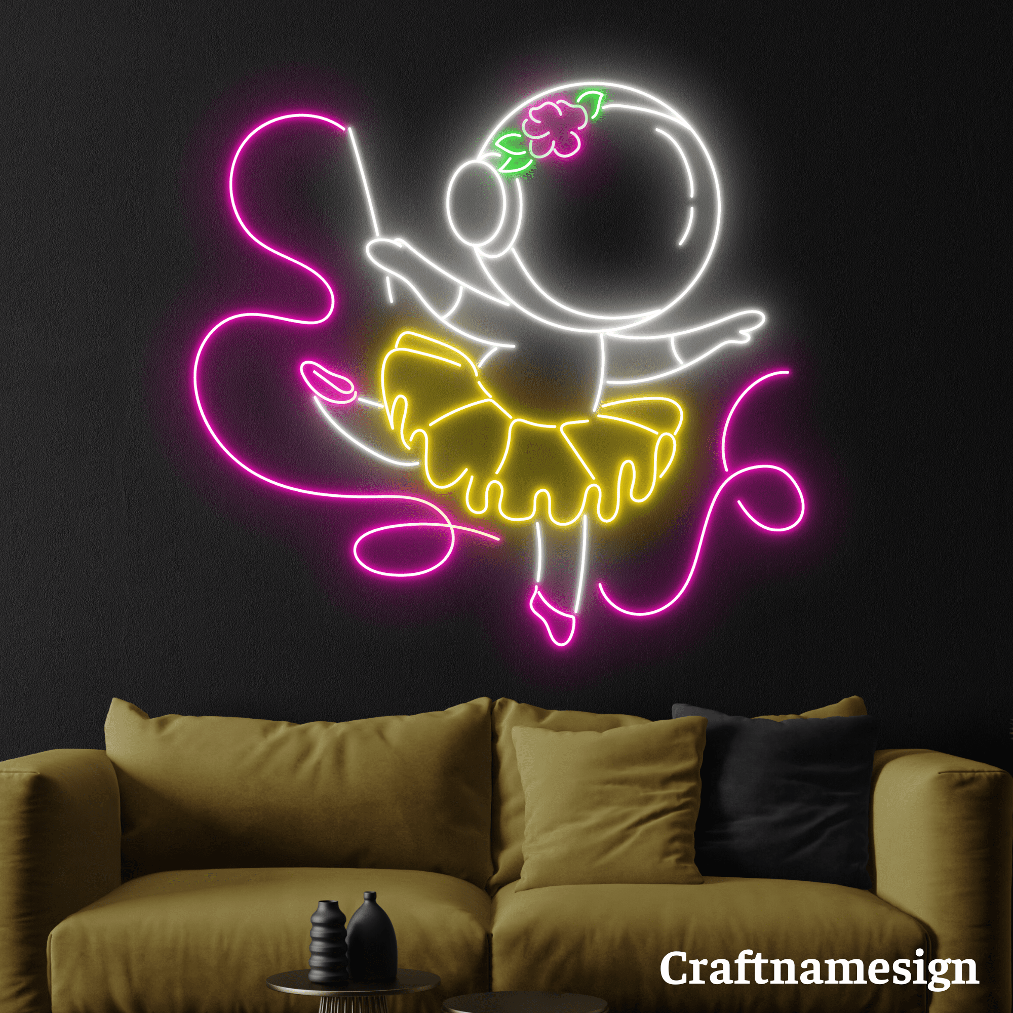 Craftnamesign Astronaut Dancer Neon Sign for Kid Room Ballet Class ...