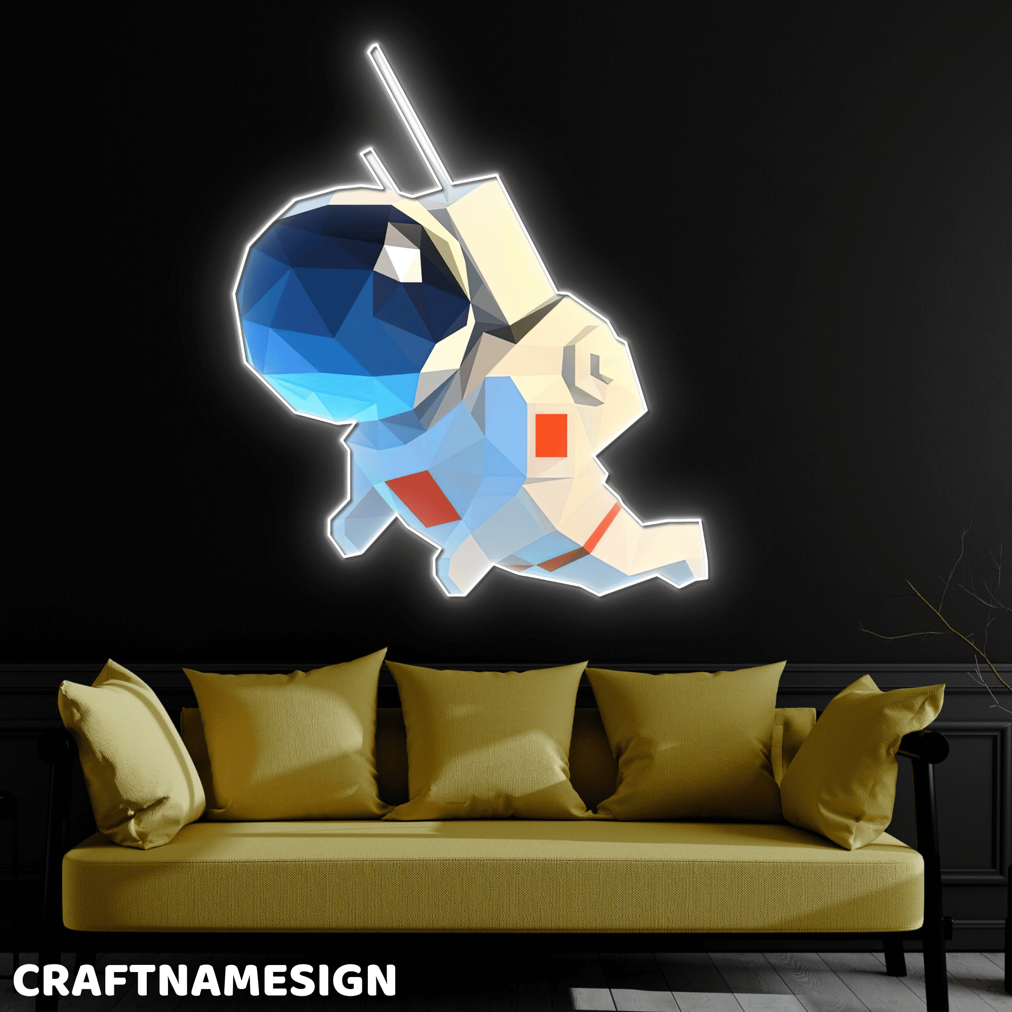 Craftnamesign Astronaut Neon Decal, Spaceman Wall Art, Kids Room Wall ...