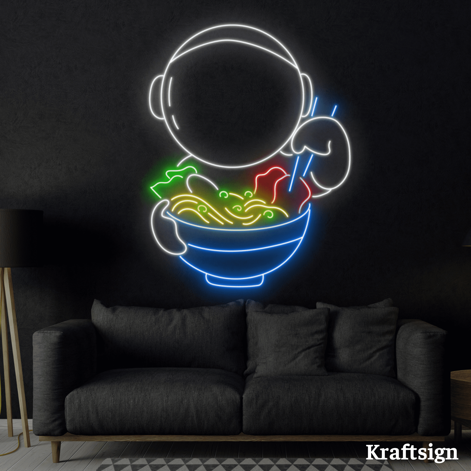 Craftnamesign Astronaut Ramen Neon Sign,Ramen Restaurant Decor, Ramen ...