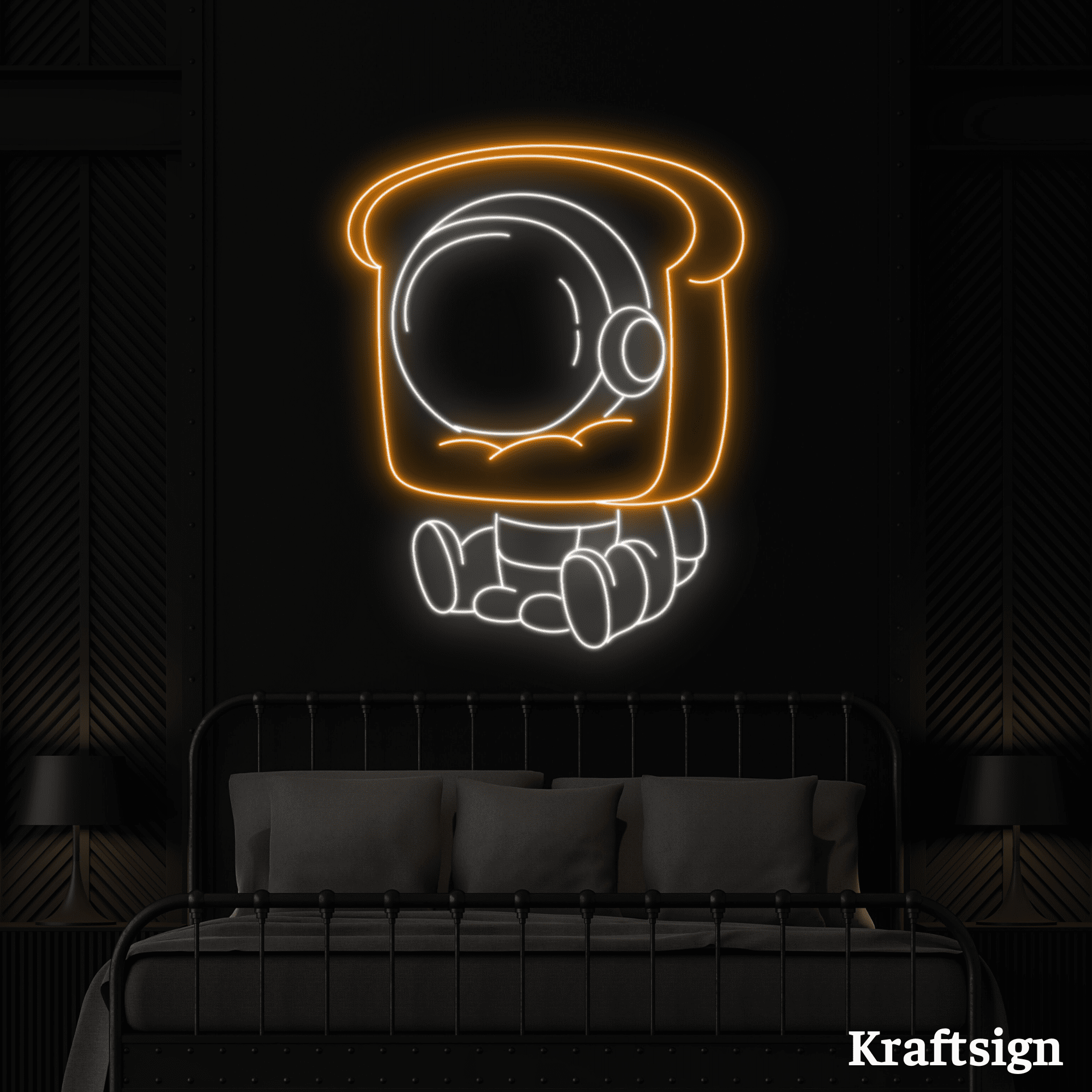 Craftnamesign Astronaut Sandwich Neon Sign, Kid Room Decor, Spacemen ...
