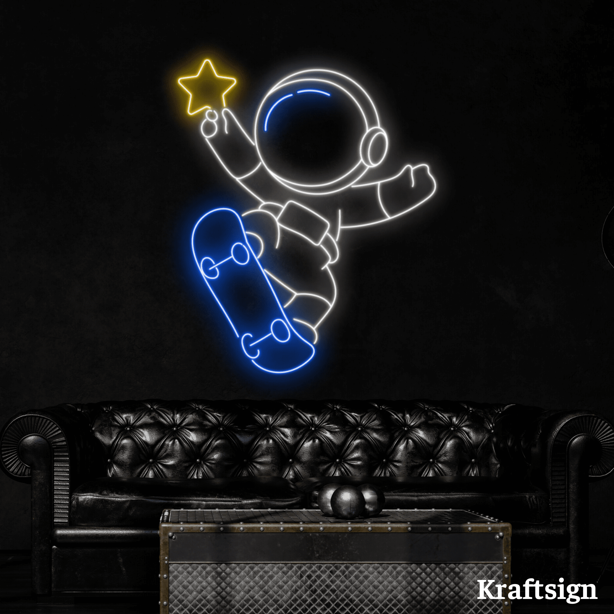 Craftnamesign Astronaut Skate Neon Signs, Spaceman Signs, Skate Shop ...