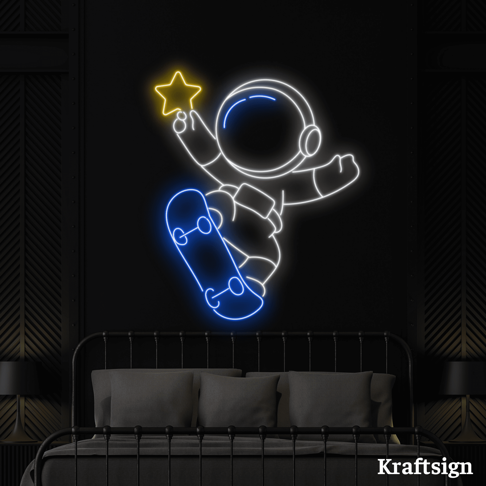 Craftnamesign Astronaut Skate Neon Signs, Spaceman Signs, Skate Shop ...