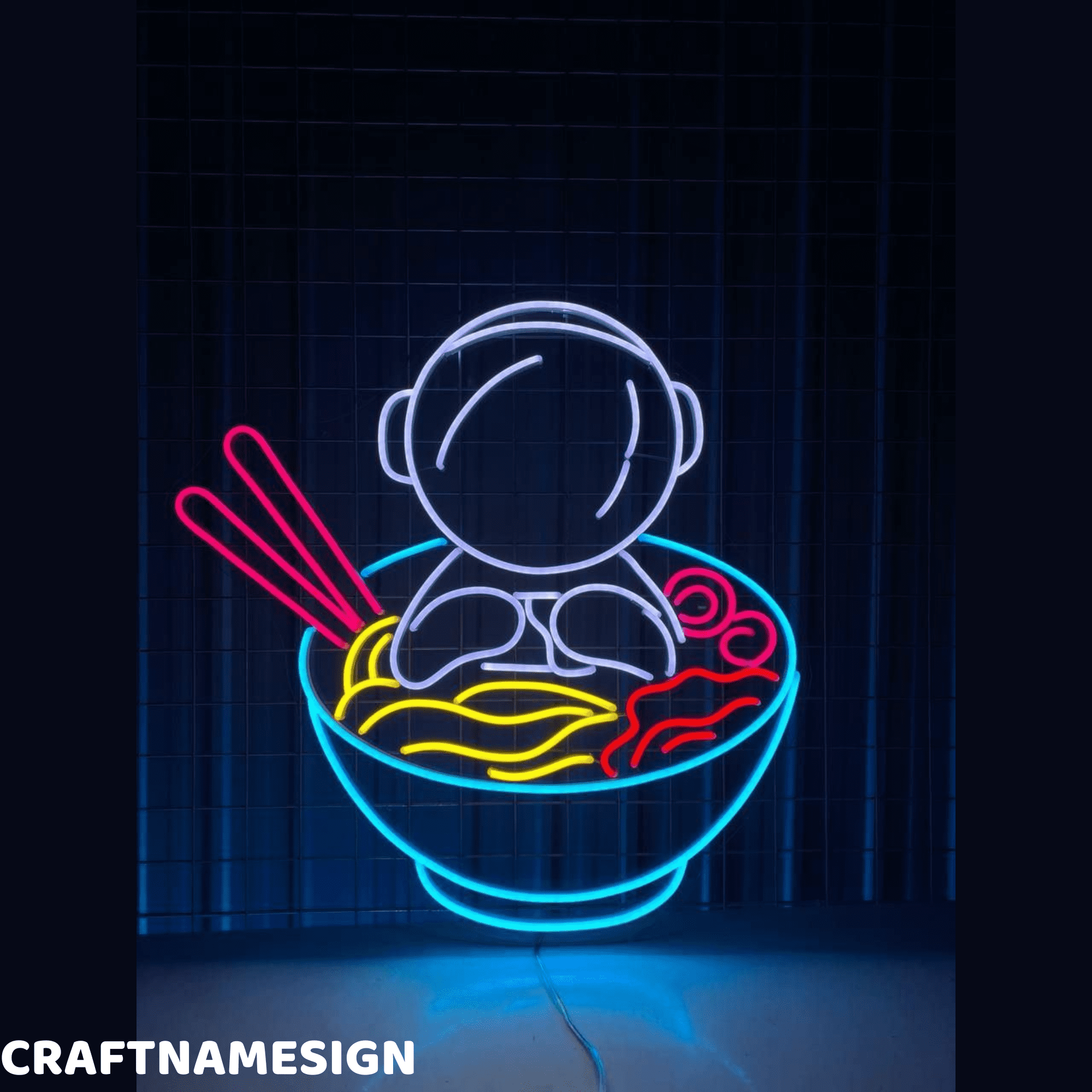 Craftnamesign Astronaut With Ramen Neon Sign, Japanese Noodle ...