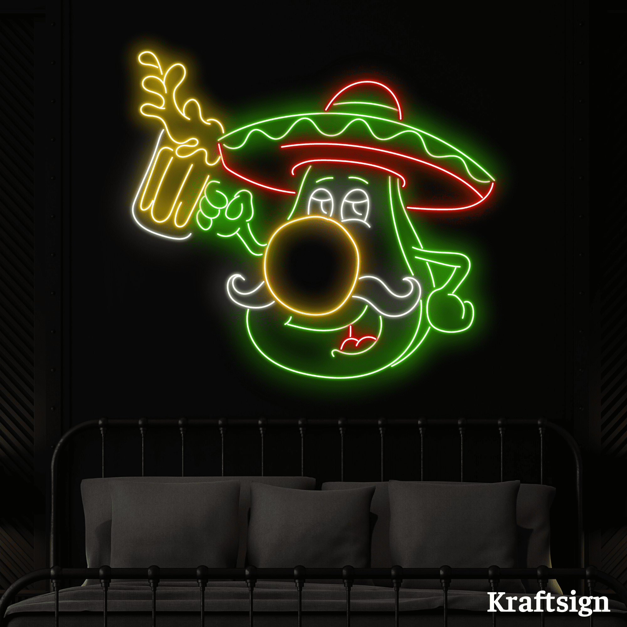Craftnamesign Avocado Mexican Neon Sign, Beer Restaurant Decor, Mexican ...
