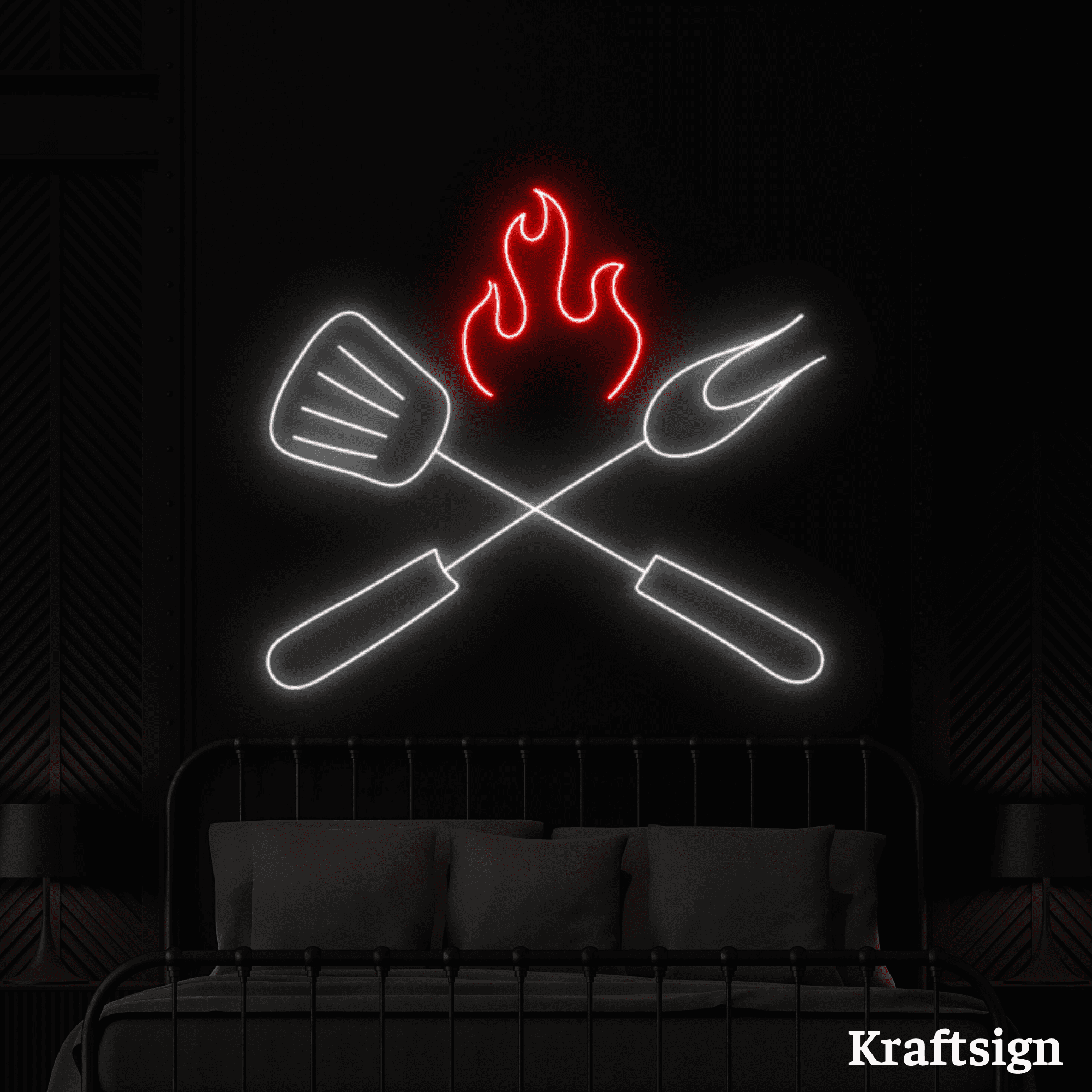 Craftnamesign BBQ Neon Sign, Grill LED Sign, Barbecue Restaurant Decor ...