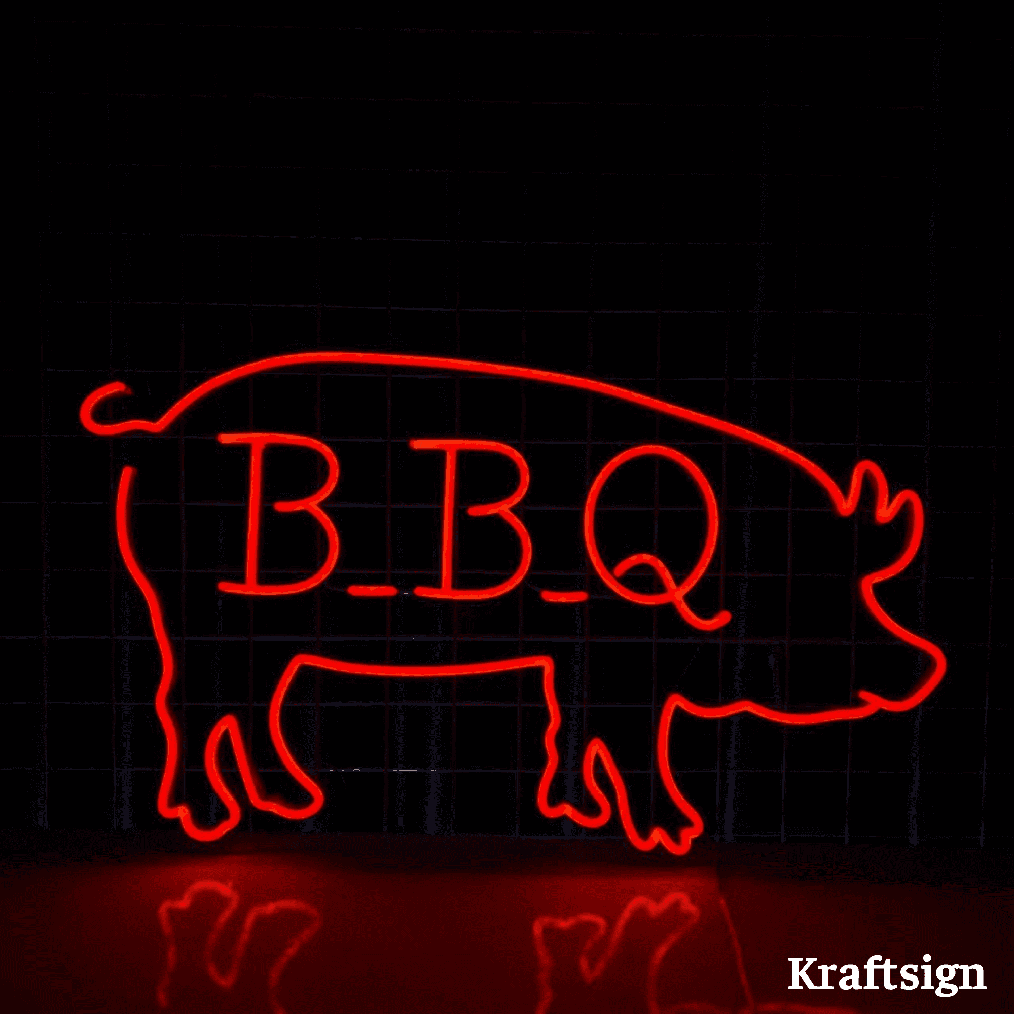 Craftnamesign BBQ Neon Sign, Pig LED Sign, BBQ Grill Restaurant Decor ...