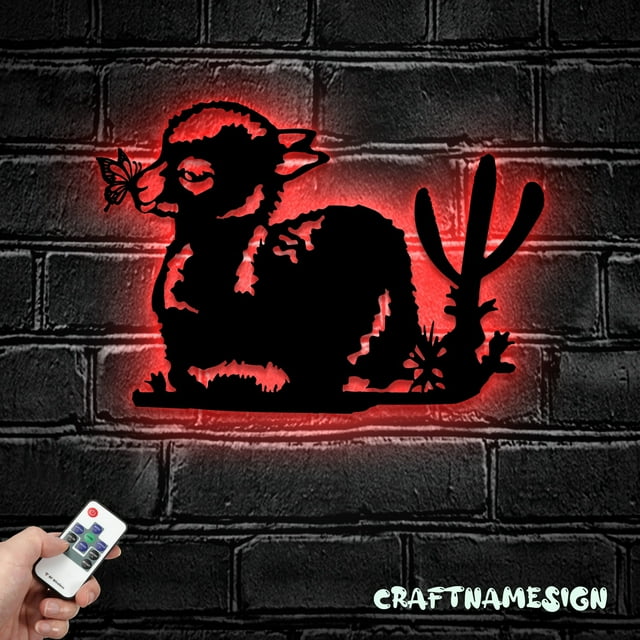 Craftnamesign Baby Alpaka Farmhouse Metal LED Light, Llama Farm Sign ...