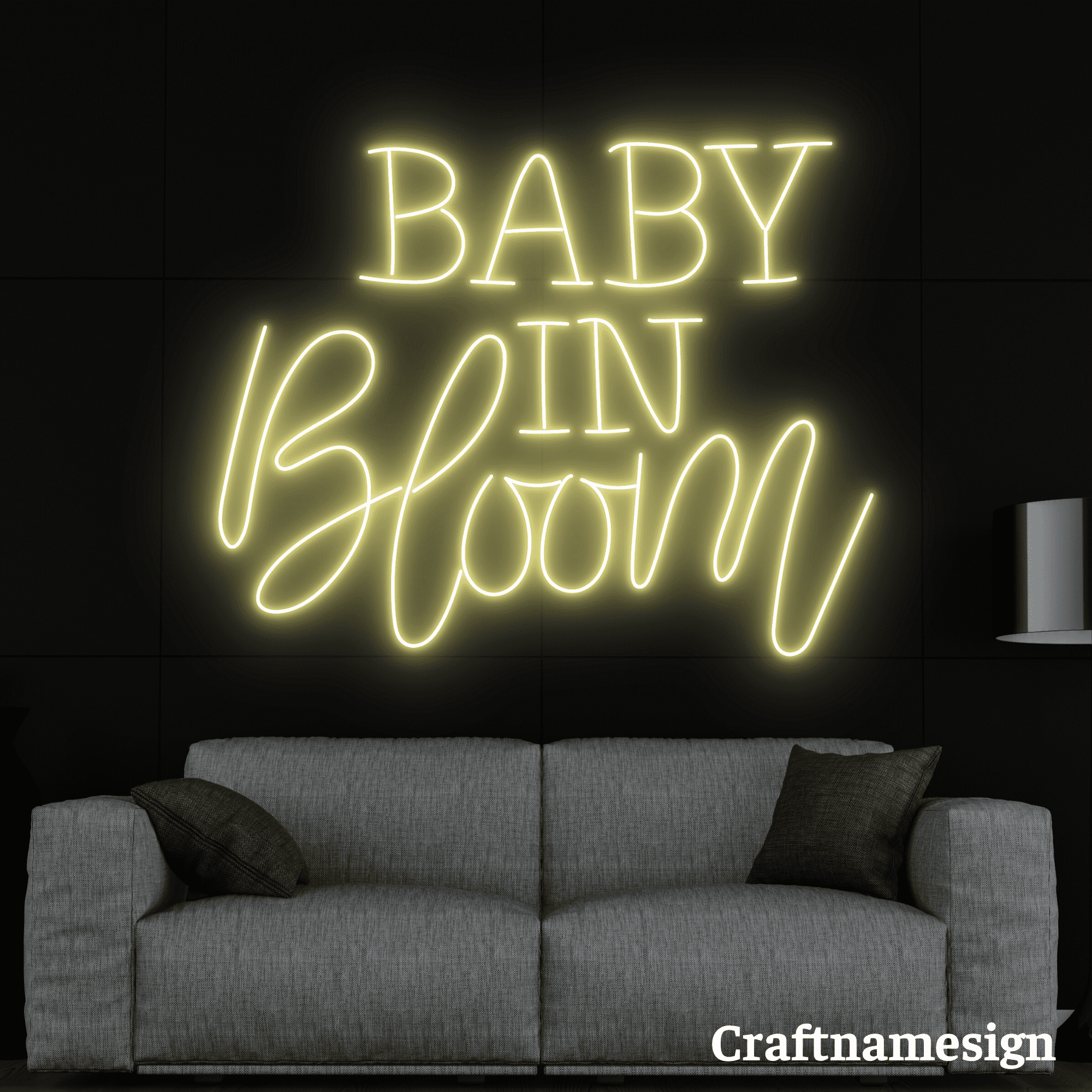 Craftnamesign Baby In Bloom Neon Sign Bedroom Kid Room Wall Decor ...