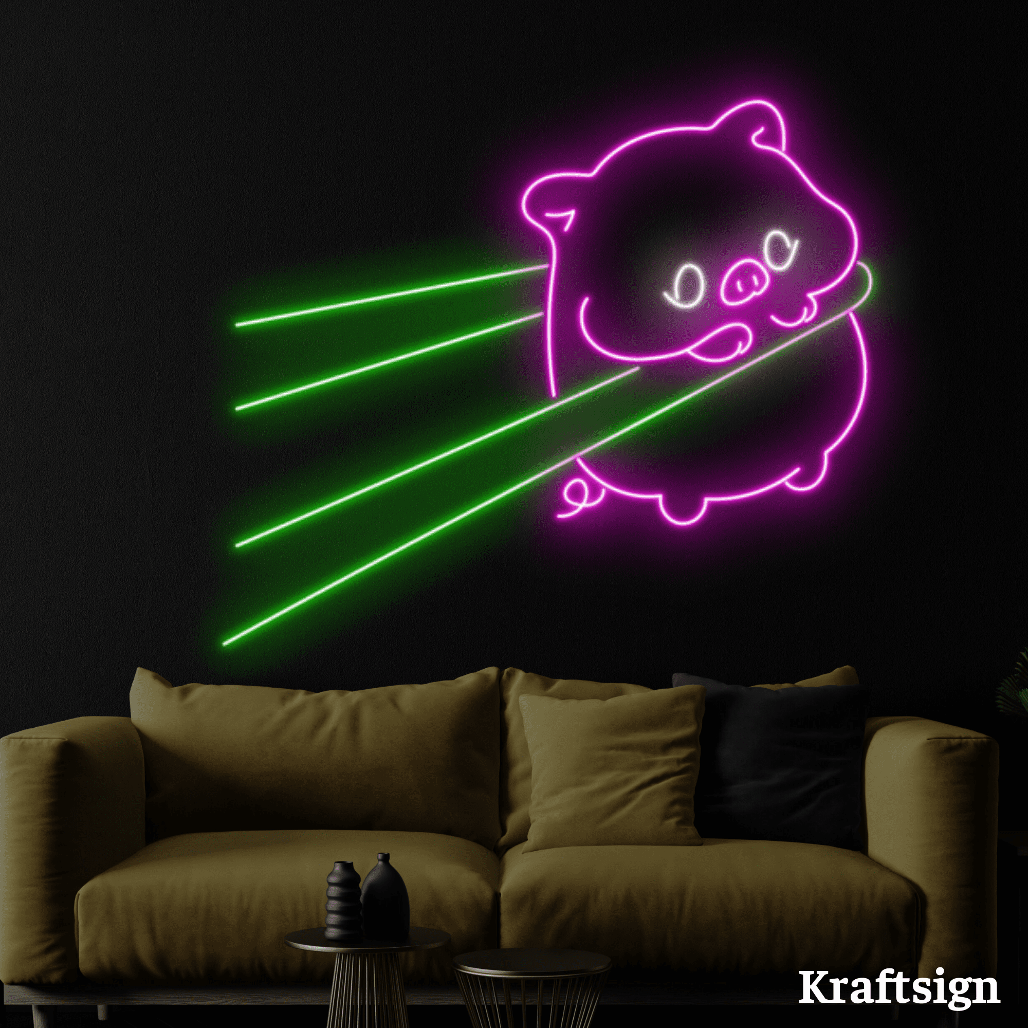 Craftnamesign Baby Pig Neon Sign, Pig LED Sign, Nursery Room Decor ...