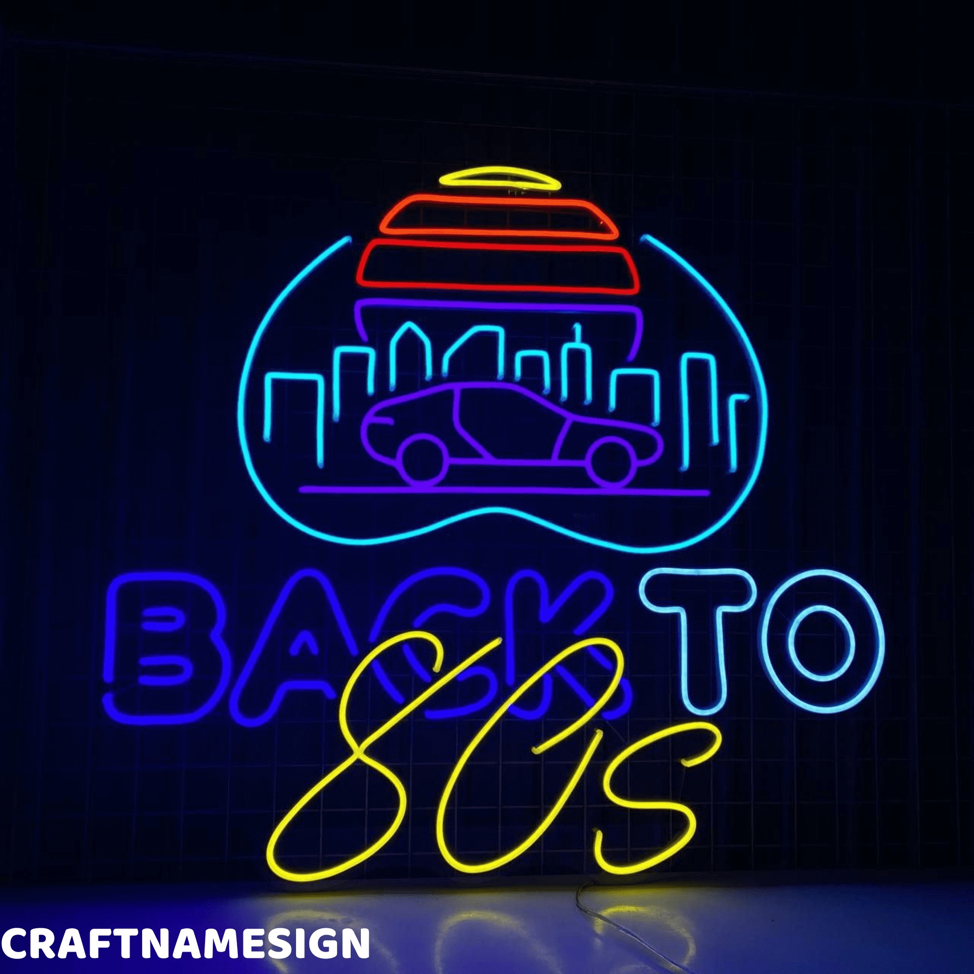 Craftnamesign Back To 80s Neon Sign, Bar Pub Wall Art, Living Room Wall ...