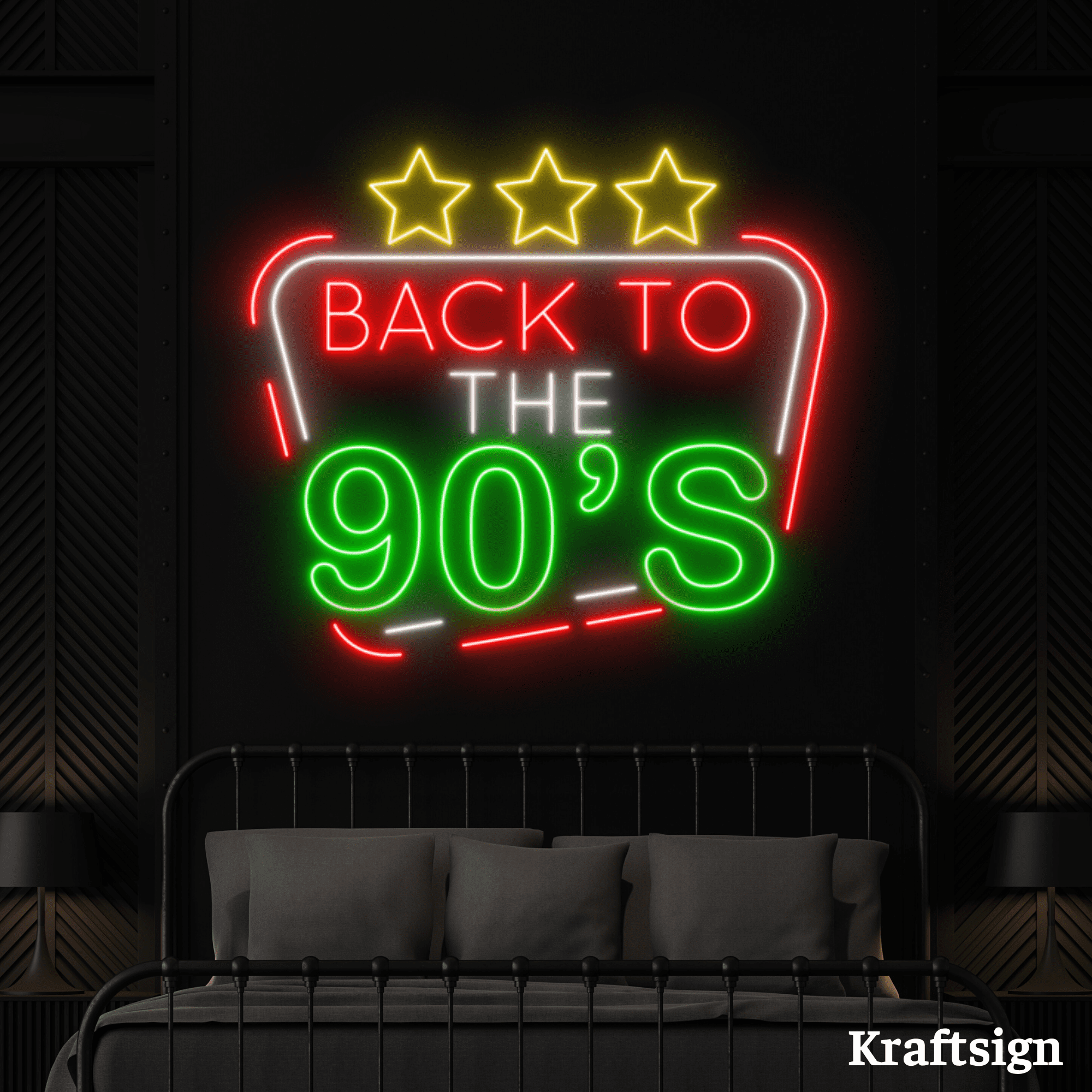 Craftnamesign Back To 90's Neon Sign, Bar Club Pub Decor, Party LED ...