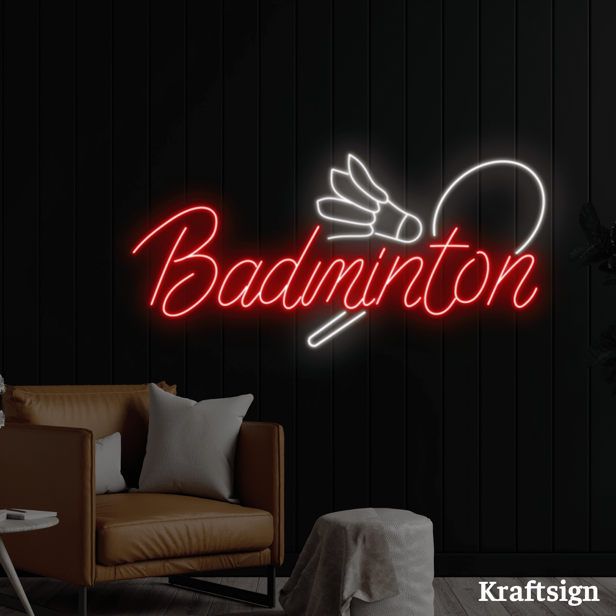 Craftnamesign Badminton Neon Sign, Badminton Club Decor, Gift For Him ...