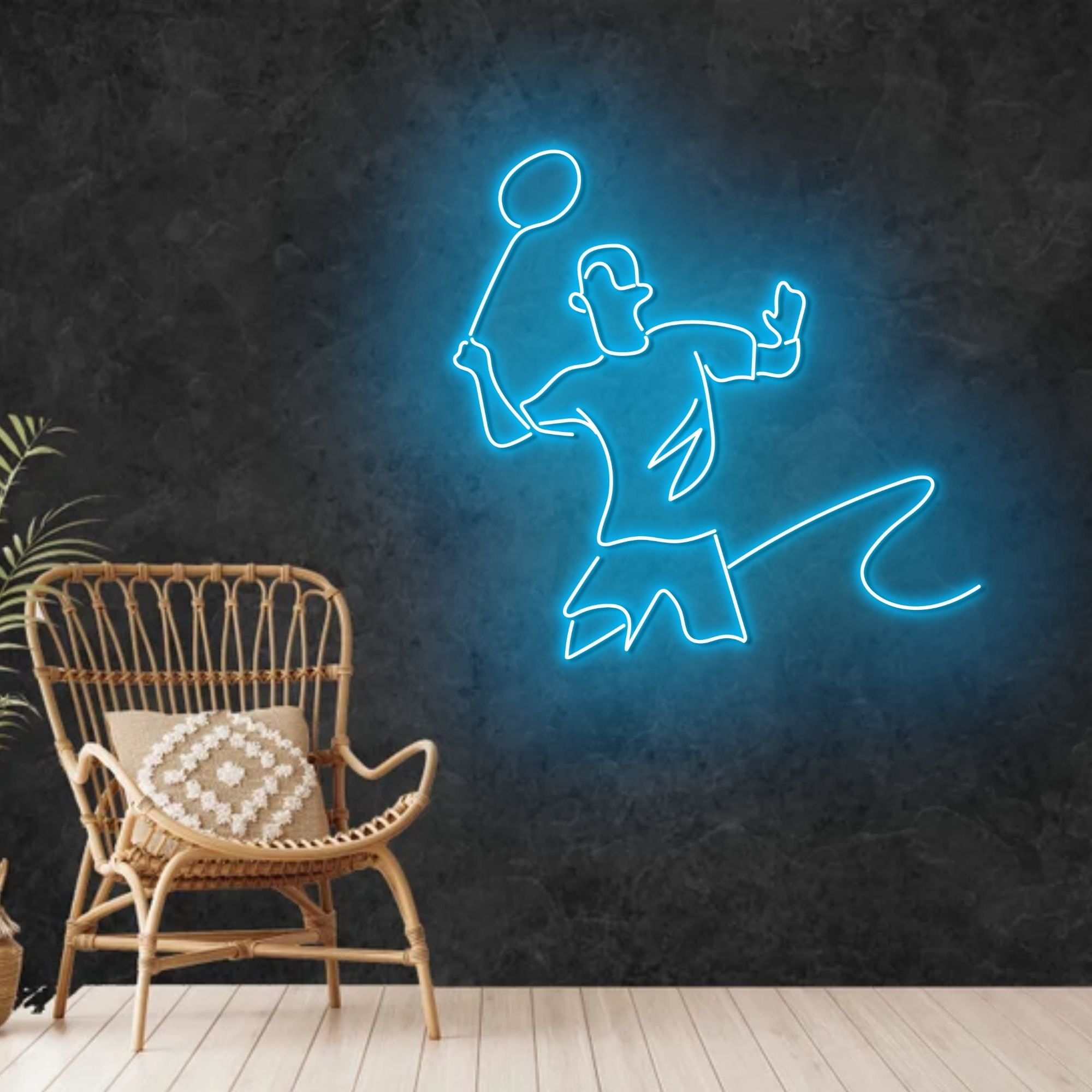 Craftnamesign Badminton Player Neon Light, Badminton Wall Art, Sport ...