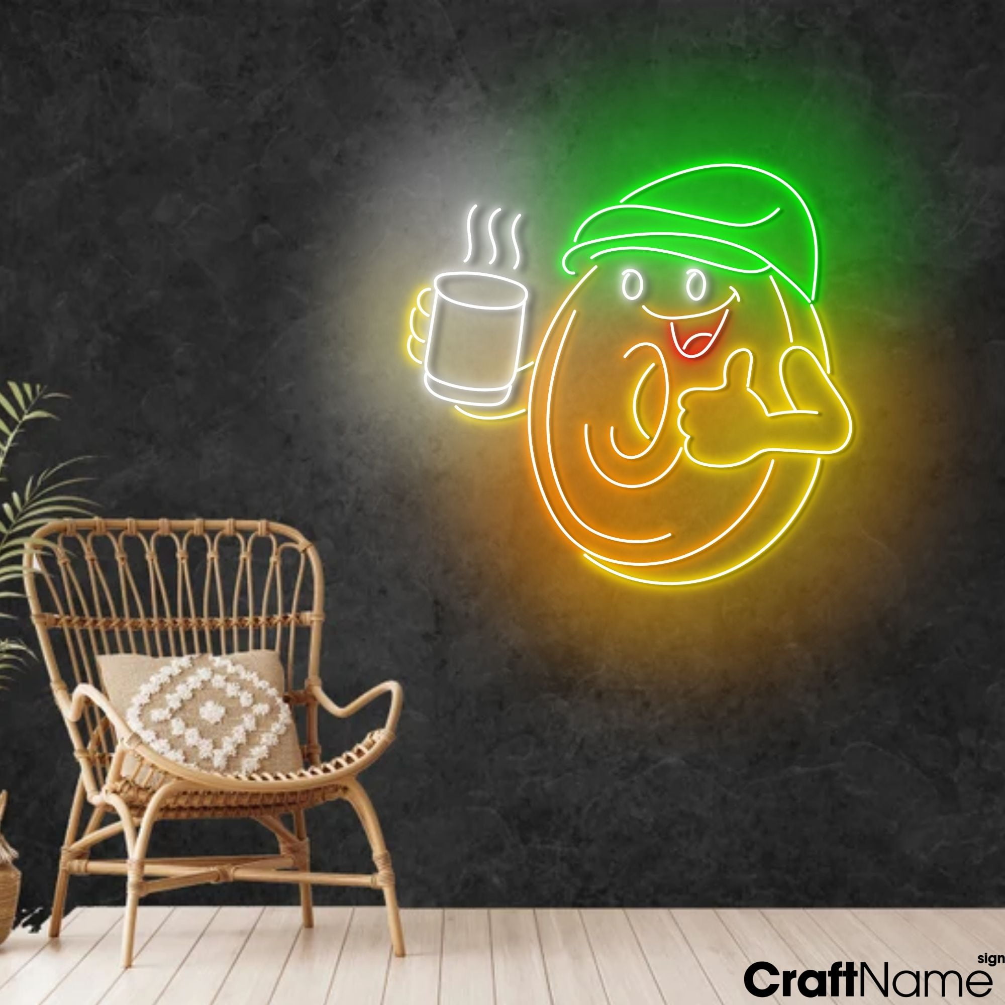 Craftnamesign Bagel Coffee Neon Light, Bagel Wall Art, Coffee Shop LED ...