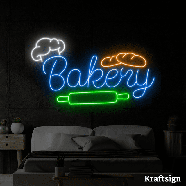Craftnamesign Bakery Neon Sign, Cakes Shop LED Sign, Bakery Wall Art ...