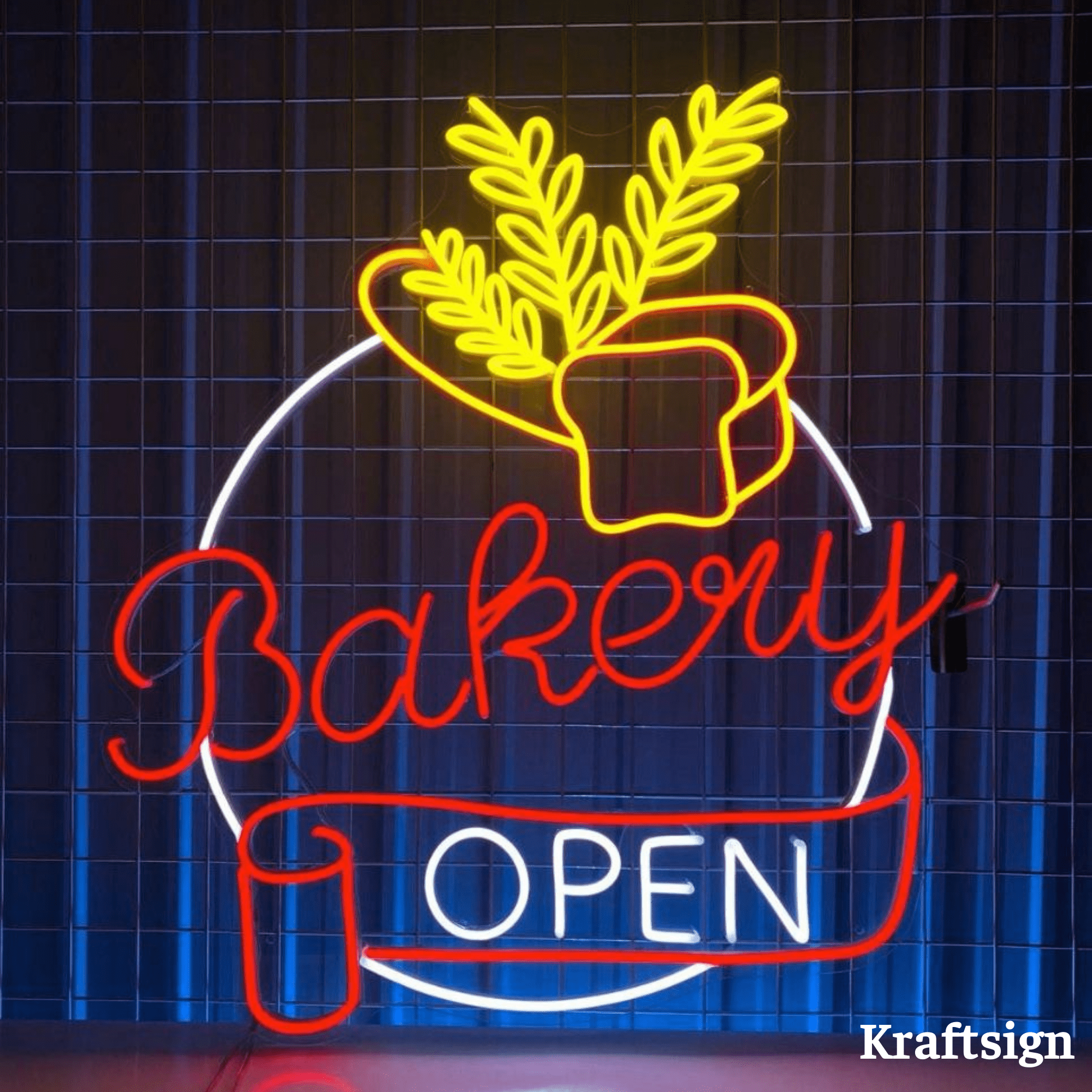 Craftnamesign Bakery Open Welcome Neon Sign 23" x 25" for Bakery Cakes ...
