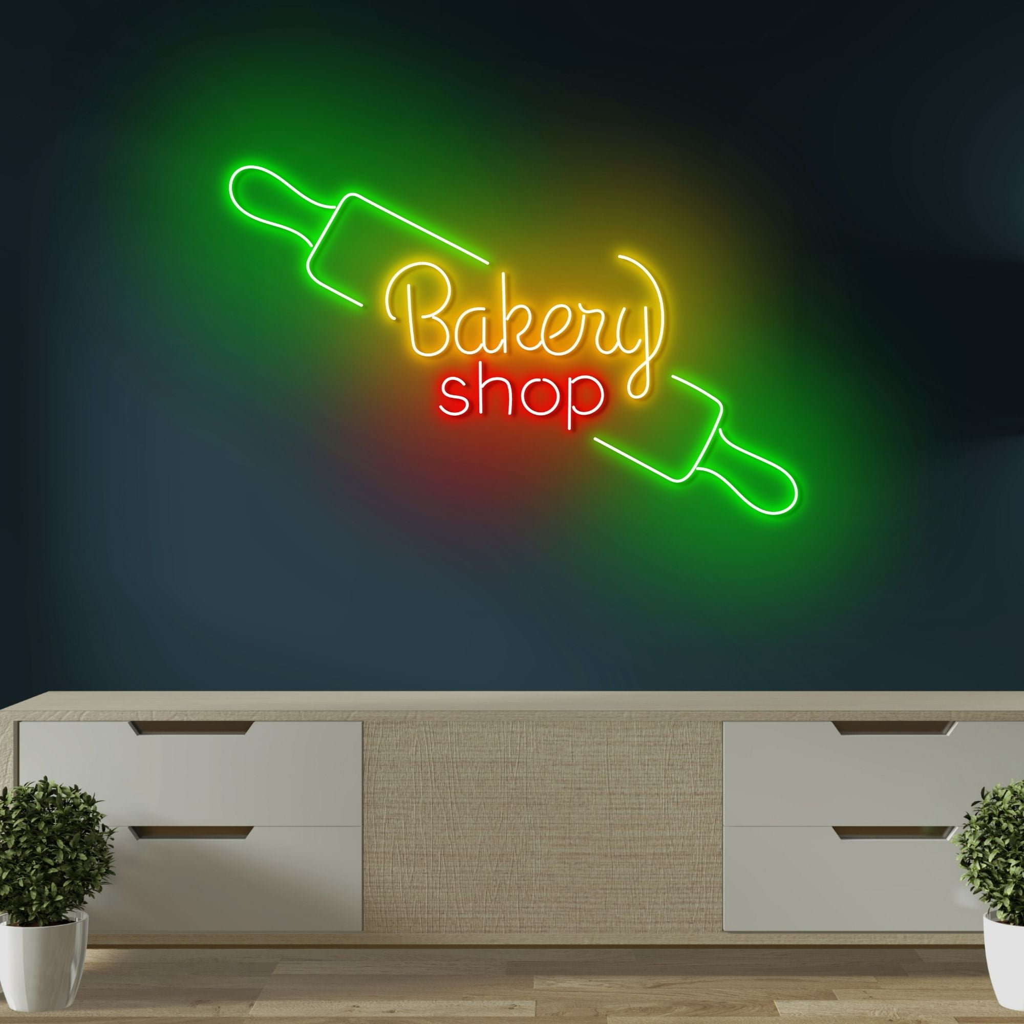 Craftnamesign Bakery Shop Neon Sign, Bakery LED Light Up Wall Art, Open ...