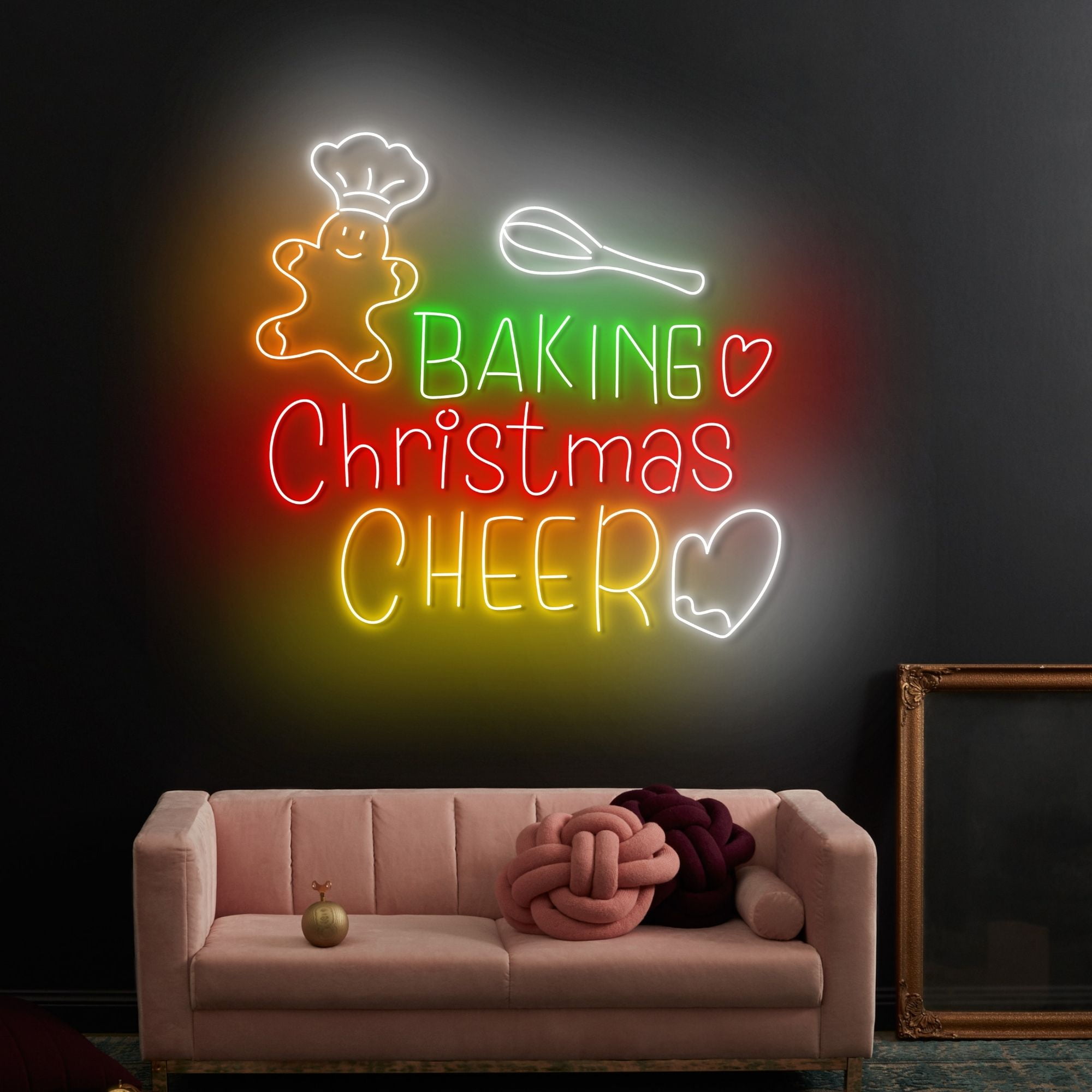 Craftnamesign Baking Christmas Cheer Neon Light, Baking Quote Led Sign ...