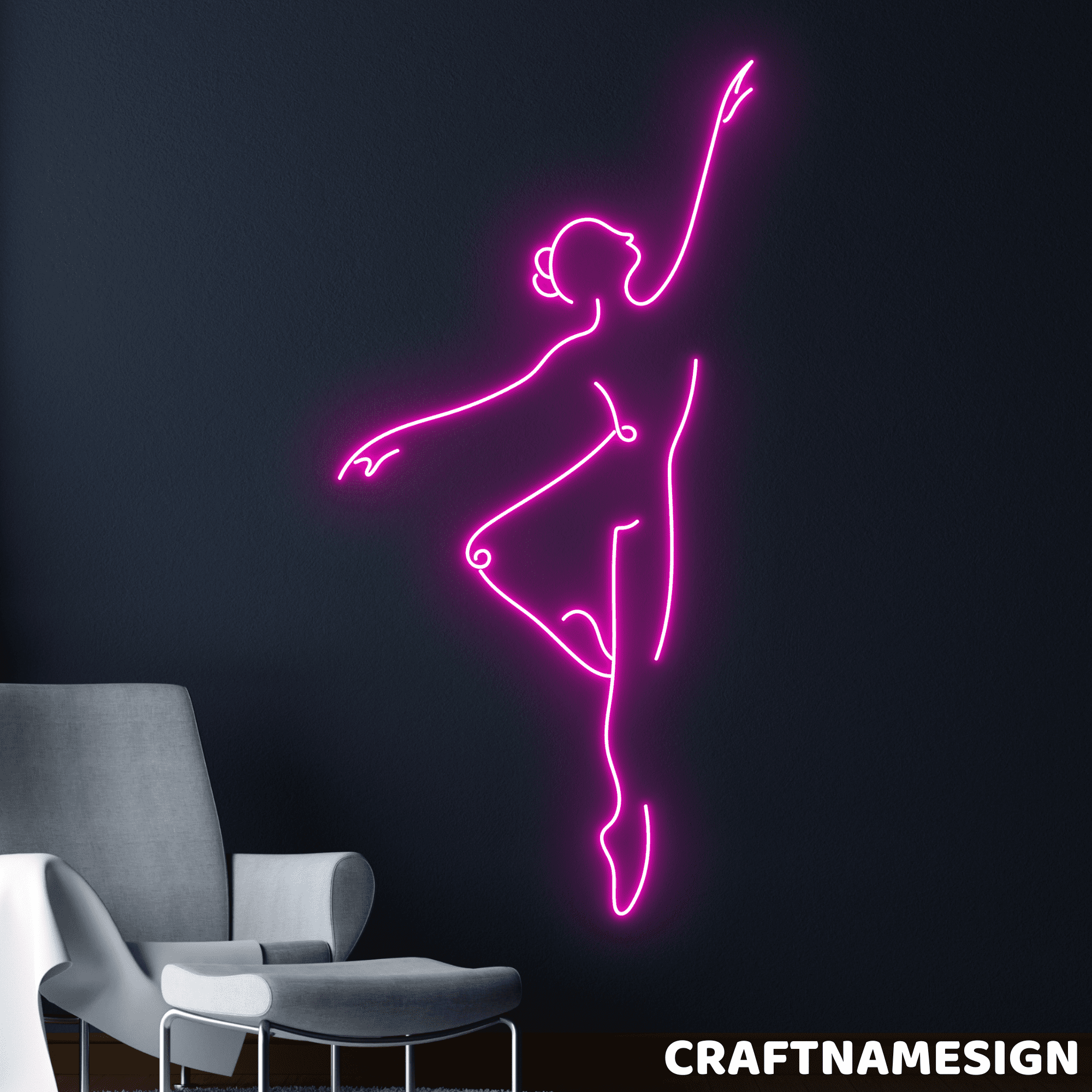 Craftnamesign Ballet Dancers Neon Sign, Ballet Club Wall Decor, Girl ...