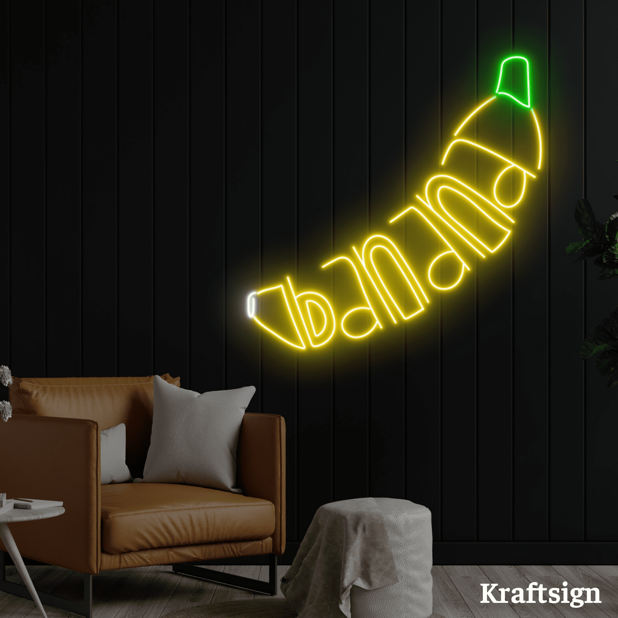 Craftnamesign Banana Neon LED Sign, Fruit Store Decor, Juice Shop Wall ...