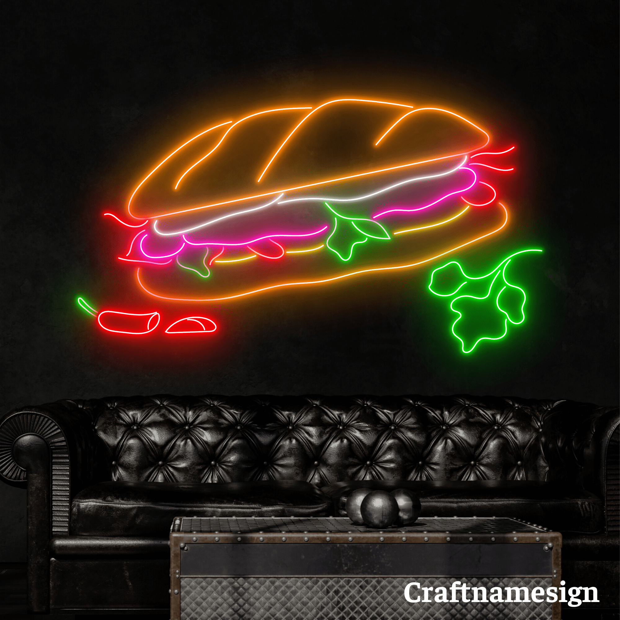 Craftnamesign Banh Mi Neon Sign for Banh Mi Shop Fast Food Store Wall ...