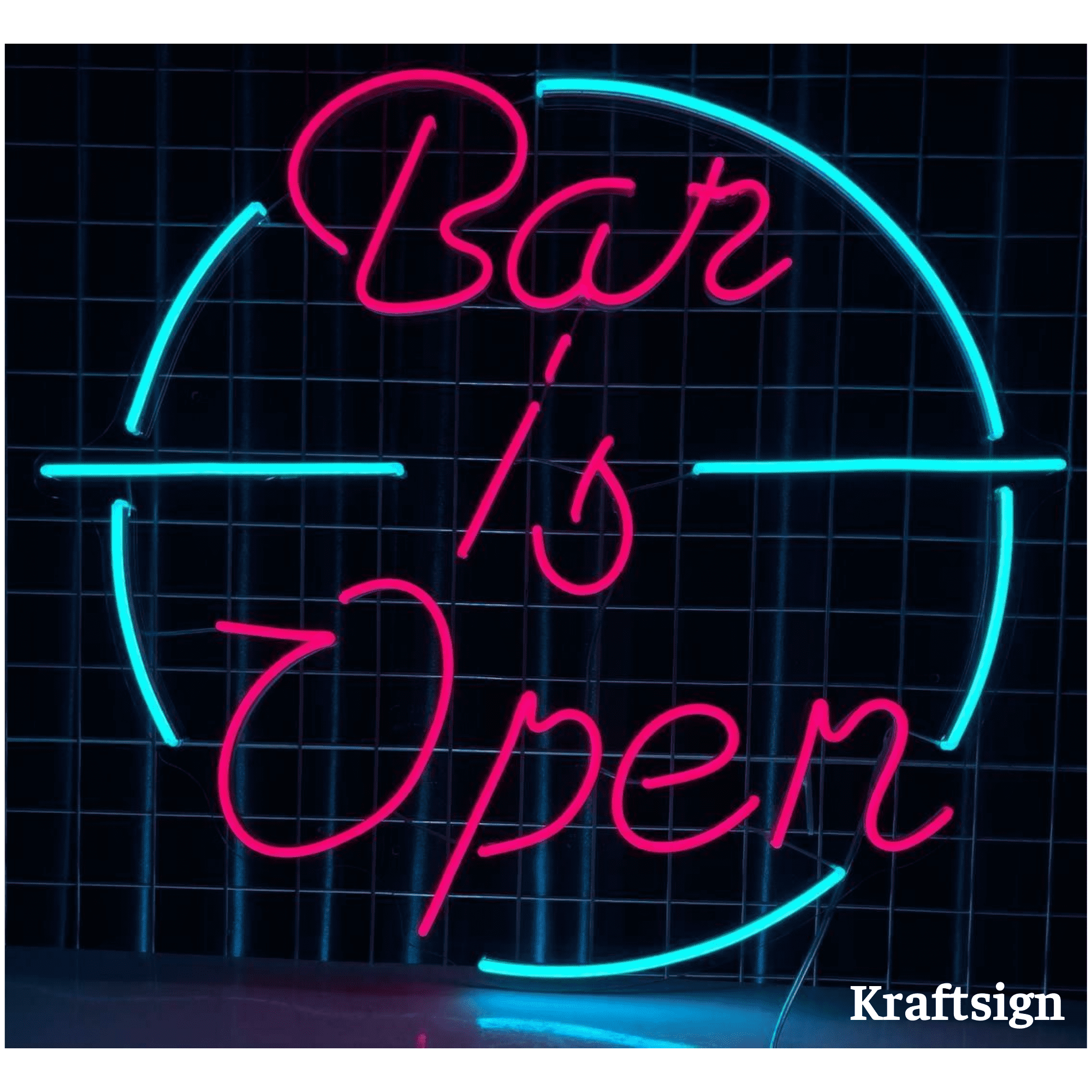 Craftnamesign Bar Is Open Neon Sign, Bar Club Decor, Open Welcome LED ...