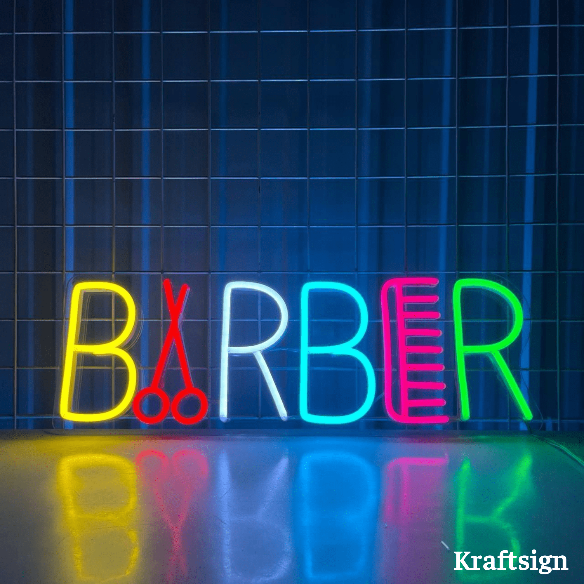 Craftnamesign Barber Neon LED Light Signage 20" x 7" For Barber Shop ...