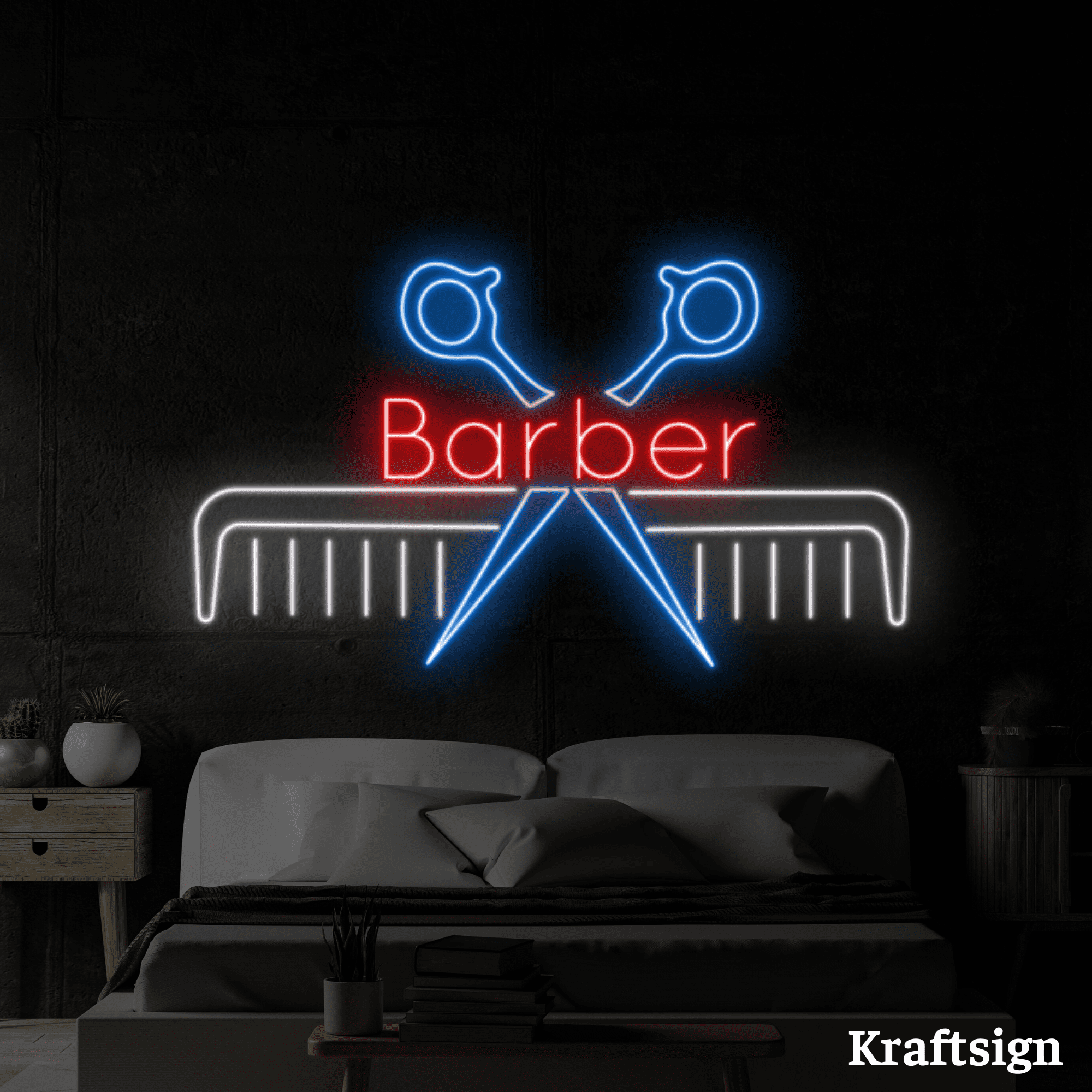 Craftnamesign Barber Neon Sign, Haircut LED Sign, Barber Salon Shop ...