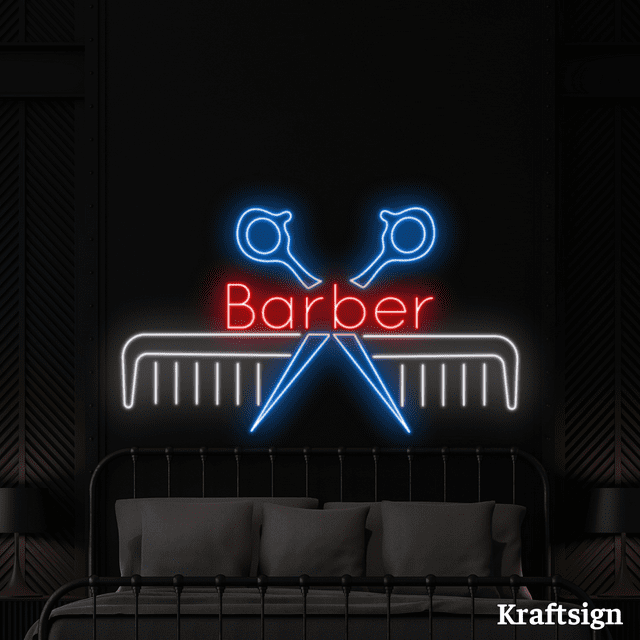 Craftnamesign Barber Neon Sign, Haircut LED Sign, Barber Salon Shop ...