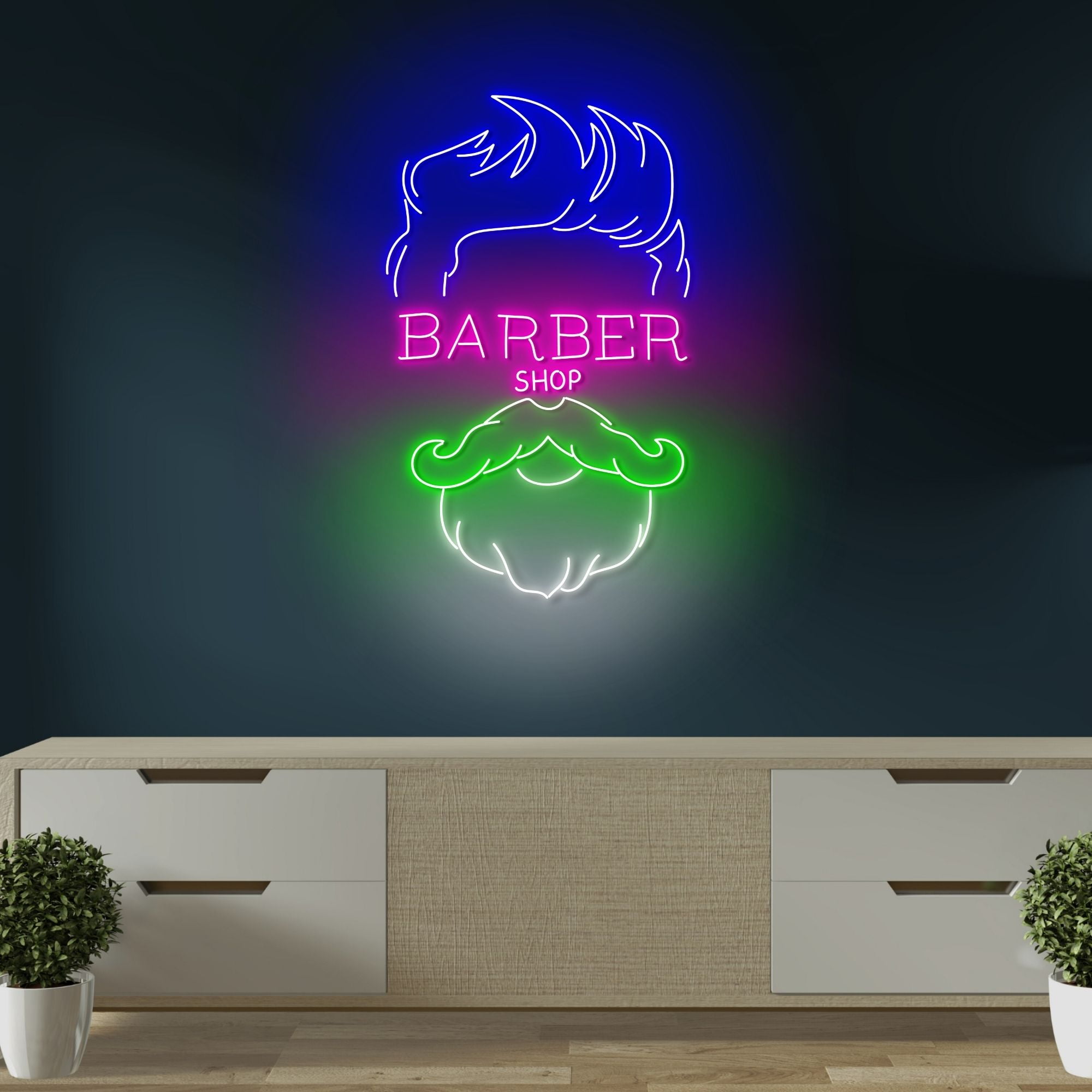 Craftnamesign Barber Neon Sign for Barber Shops, Men Hair Salon Decor ...