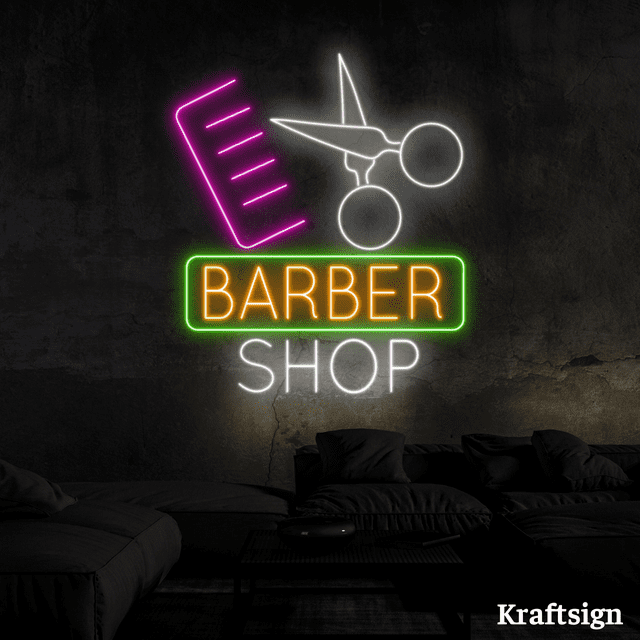 Craftnamesign Barber Shop Neon Sign, Hair Salon Decor, Haircut LED ...