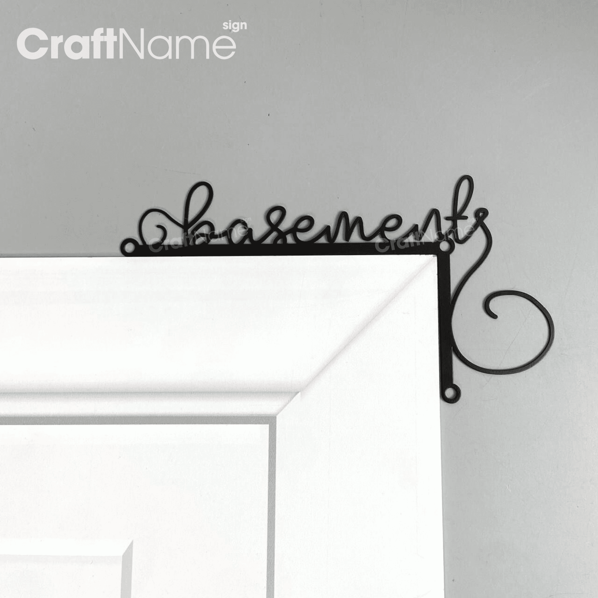 Craftnamesign Basement Metal Door Corner Sign, Home Basement Door Frame ...