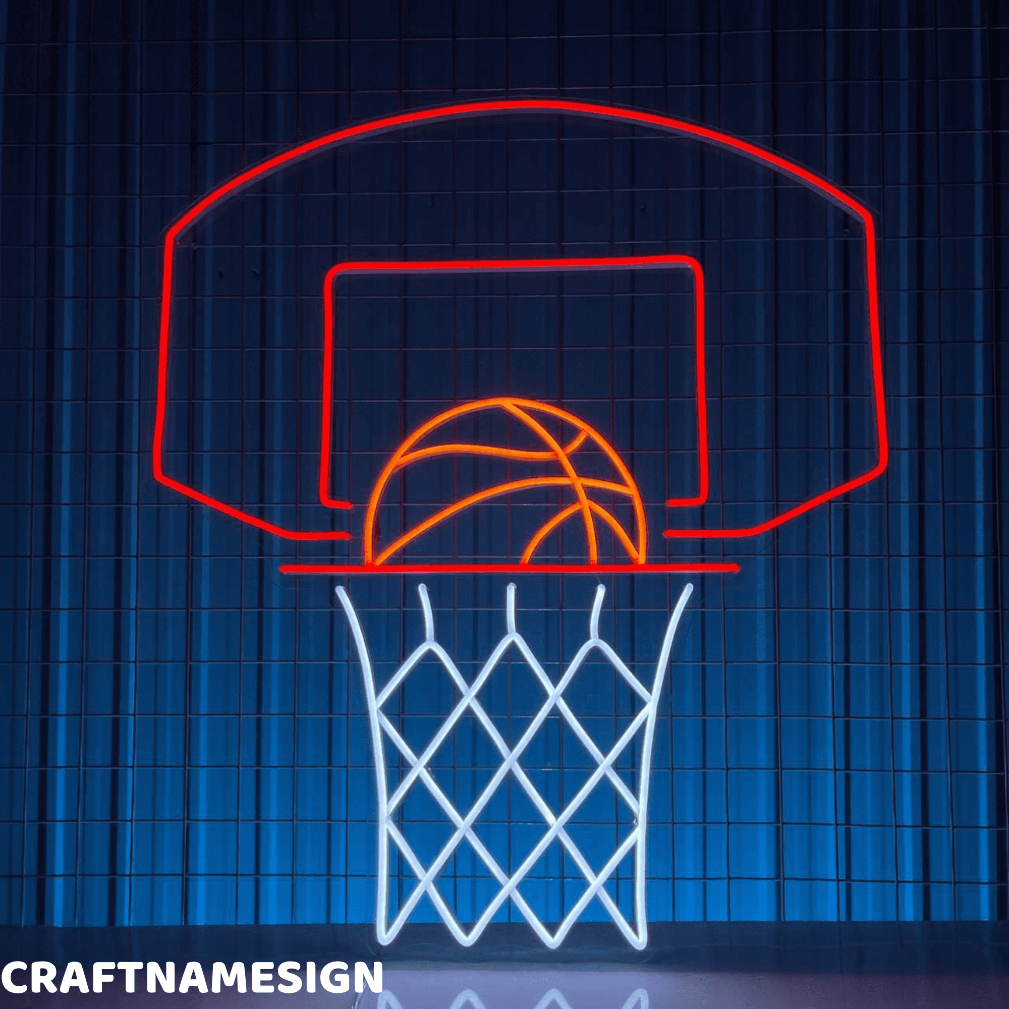Craftnamesign Basketball Hoop Led Sign, Basketball Sign Wall Art, Sport ...