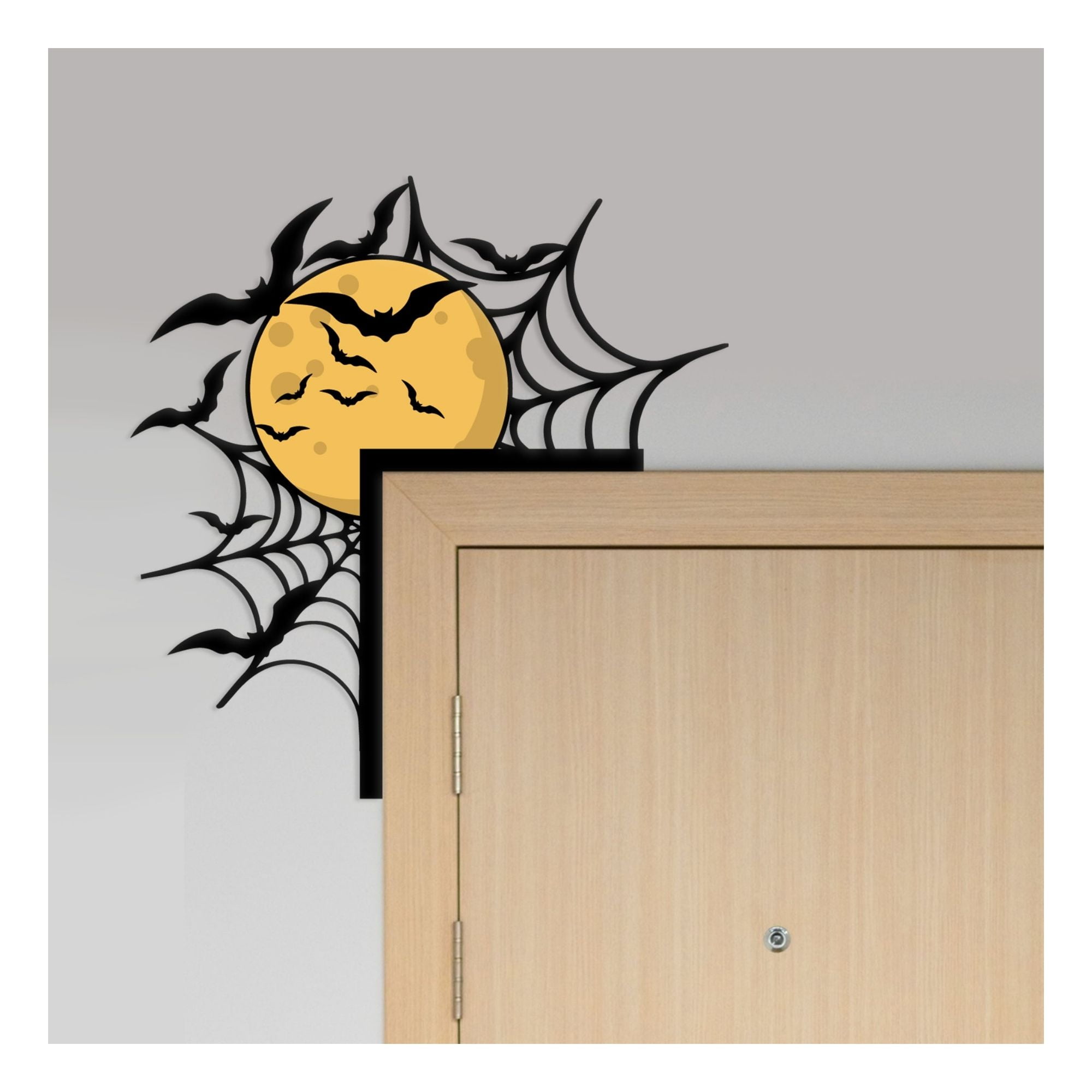 Craftnamesign Bat Moon Metal Door Corner, Happy Halloween Door Frame ...
