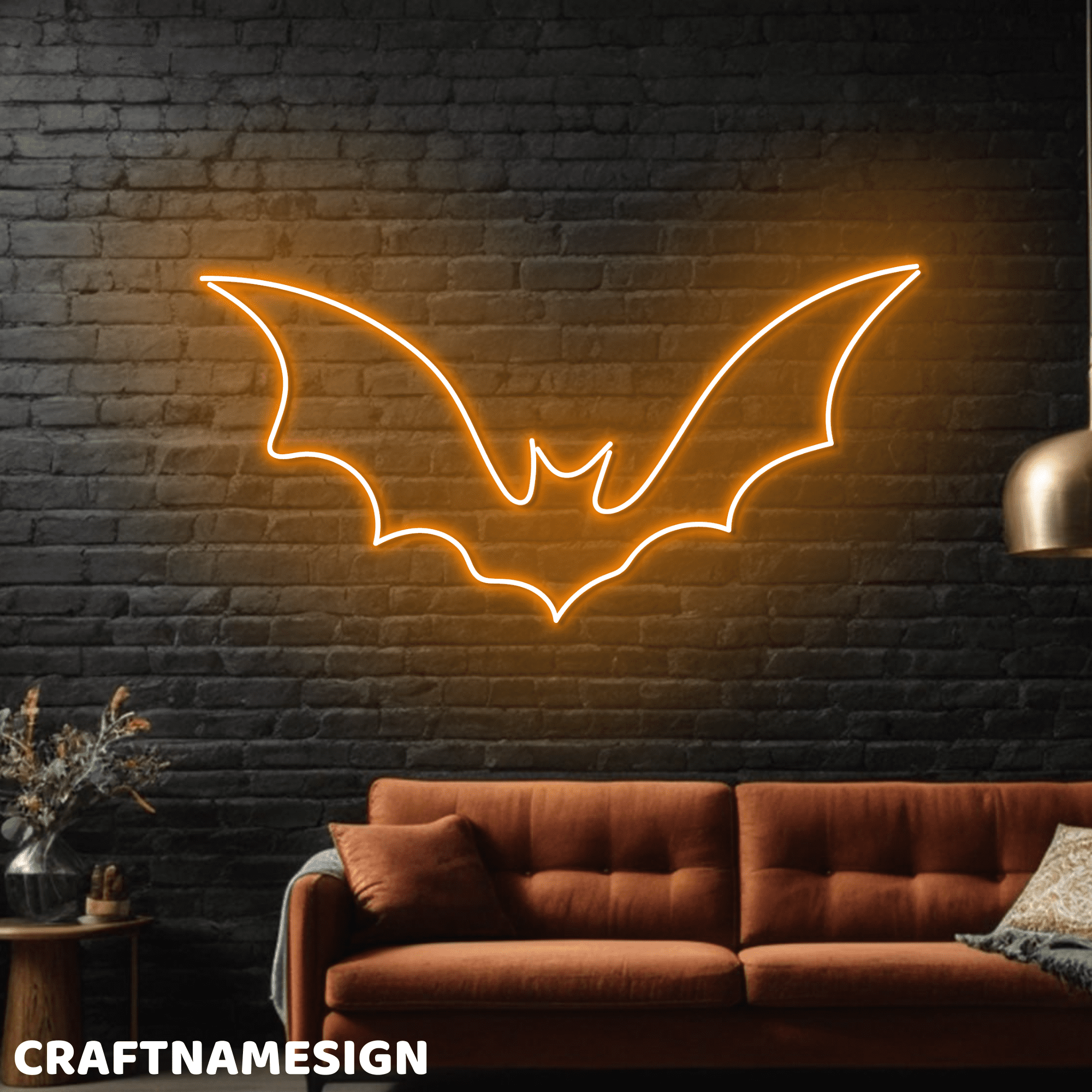 Craftnamesign Bat Neon Light For Bar Pub Decor, Bat For Halloween Wall ...