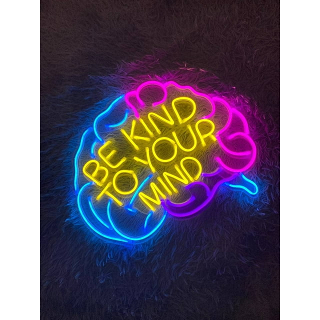 Craftnamesign Be Kind To Your Mind Neon Sign, Bedroom Girlcave Decor ...