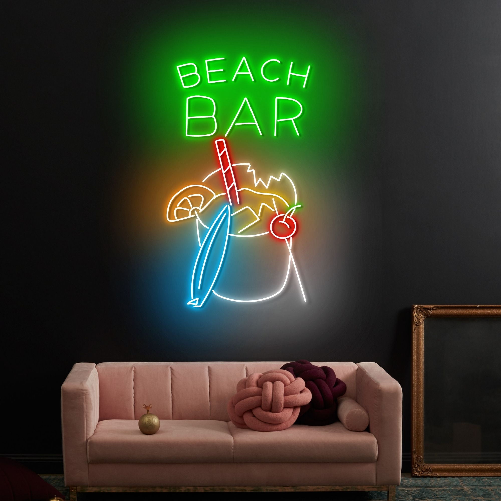 Craftnamesign Beach Bar Neon Sign, Cocktail Bar Led Light, Beach Bar ...